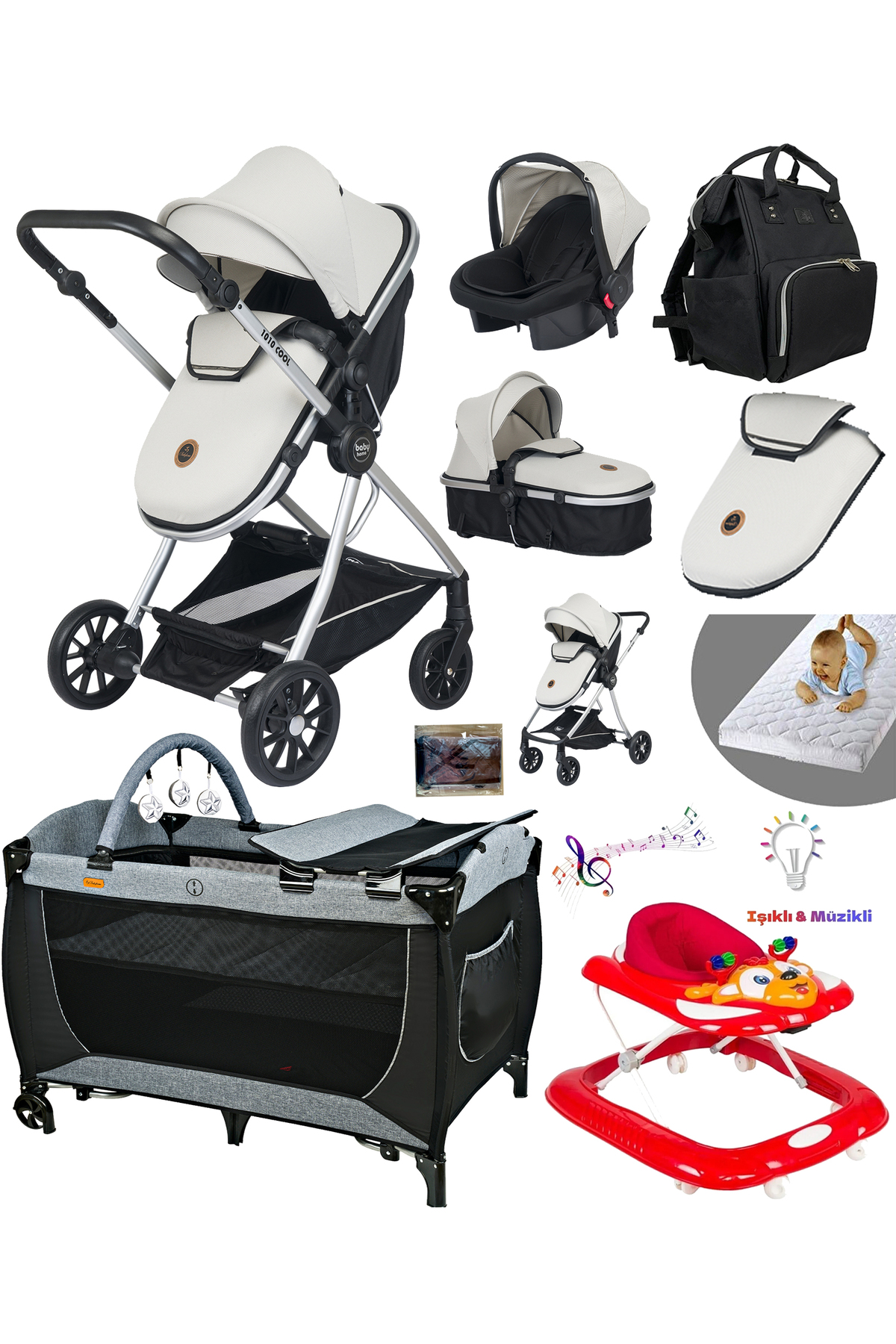 Baby Home 10 In 1 Yeni Doğan Set 1010 Travel Sistem Bebek Arabası 560 ...