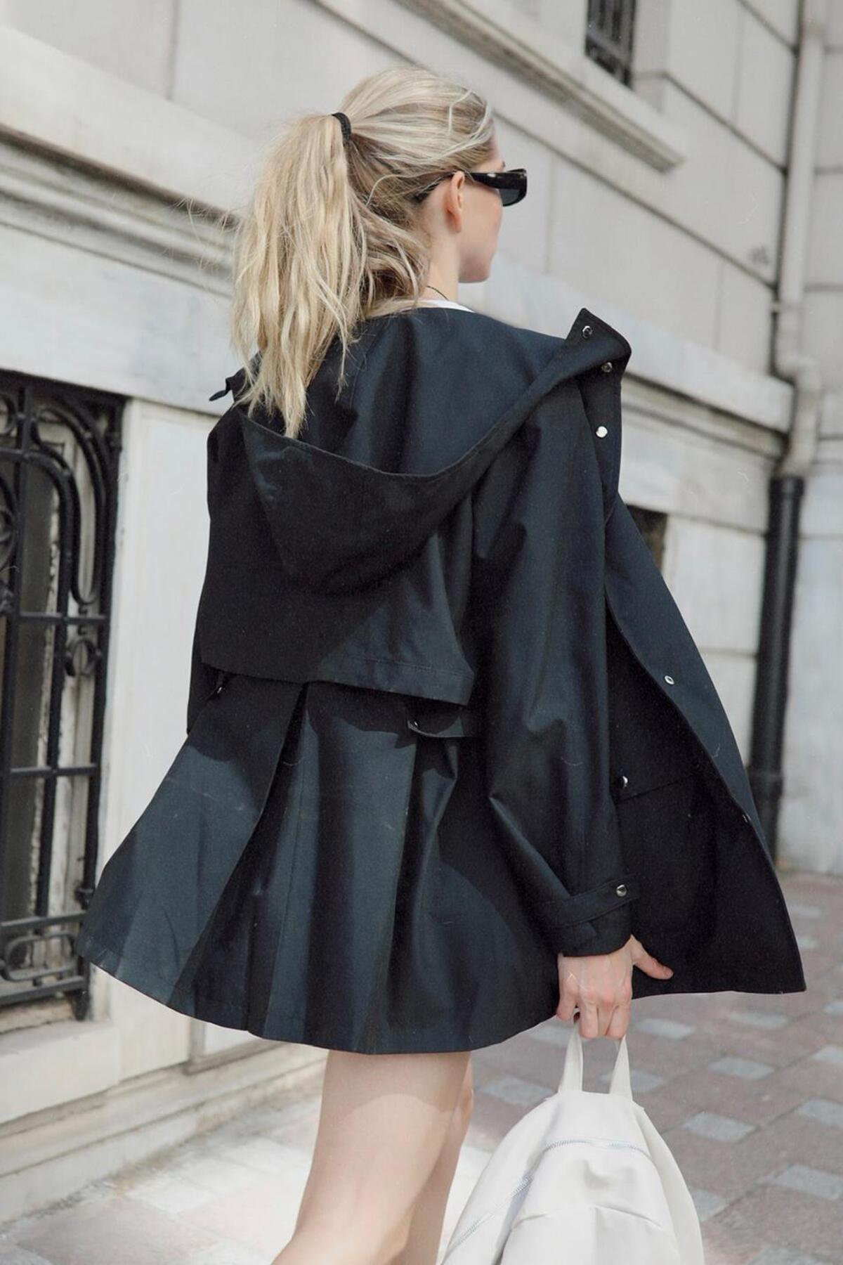 Suud Collection Siyah Josefine Kapüşonlu Midi Trençkot - Fiyatı, Yorumları