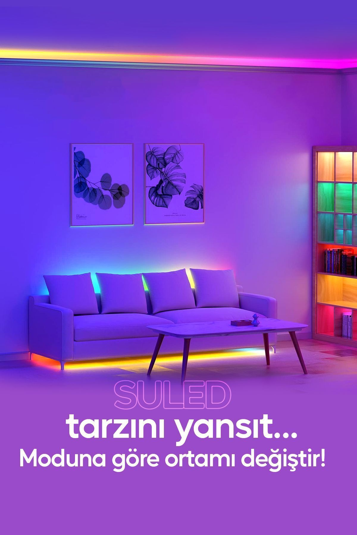 SULED Şerit Led 5 Metre Ambians Aydınlatma Kumanda & Trafolu RGB Şerit ...