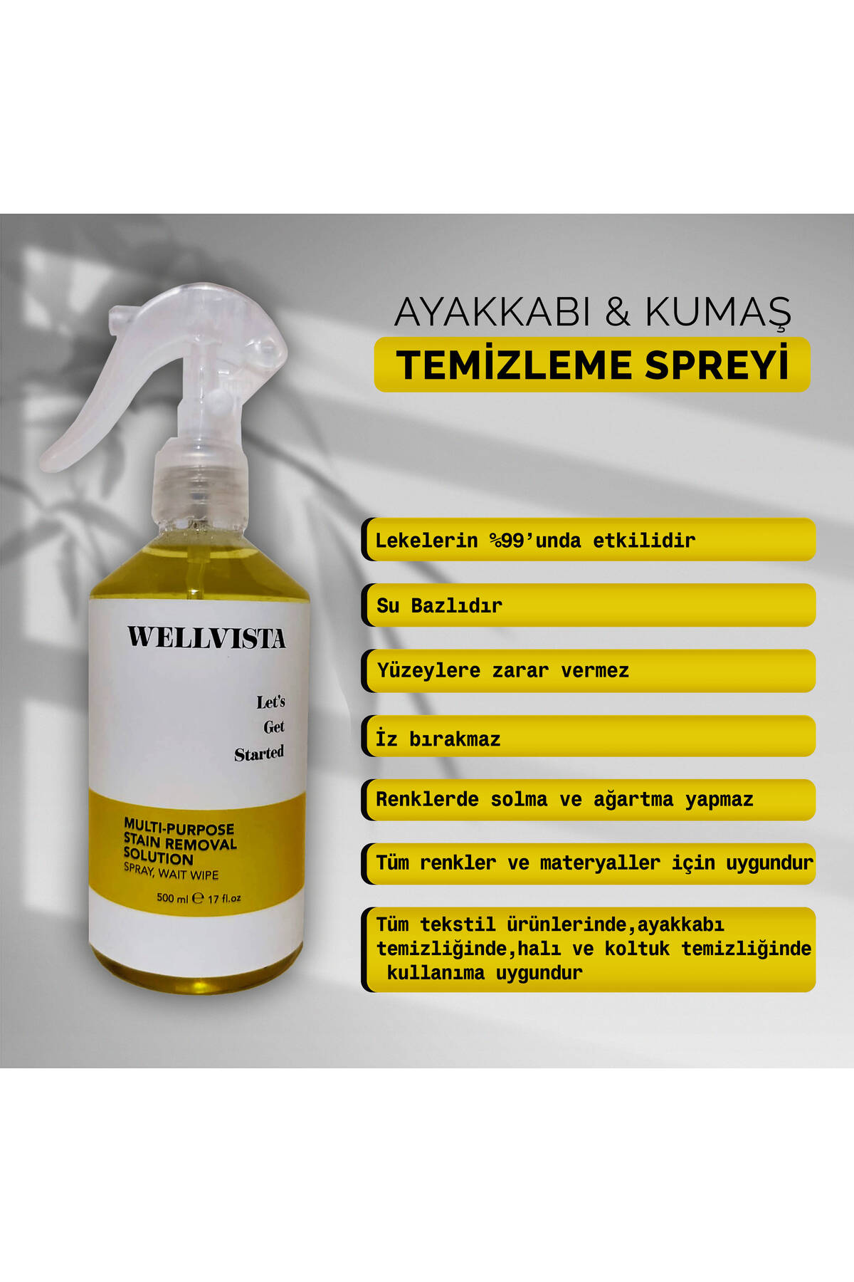 wellvista WELLVİSTA KONSANTRE Ultra Güçlü Leke Çıkarıcı Kumaş Halı ...