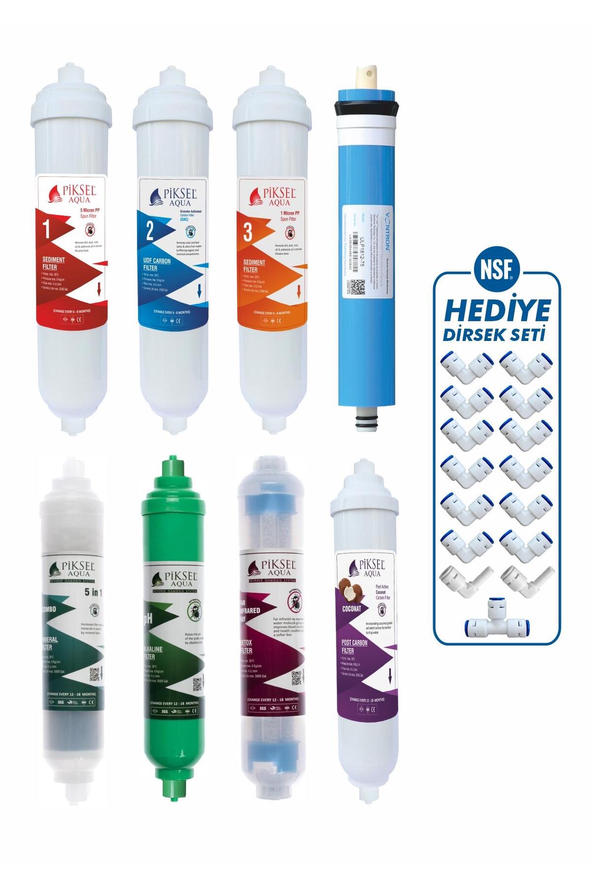 Piksel Aqua 12 Aşamalı Vontron Membranlı Su Arıtma Cihazı Filtre Seti Fiyatı, Yorumları - Trendyol