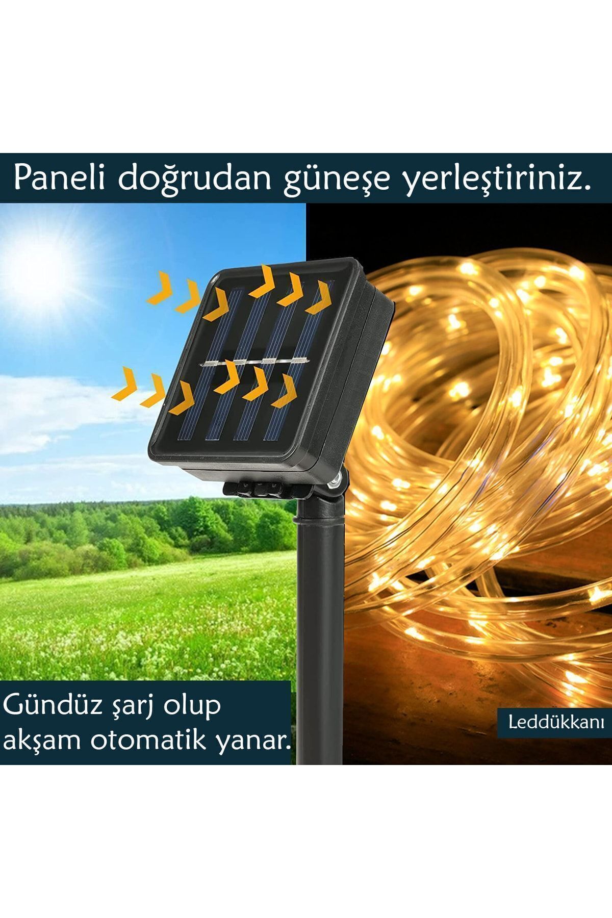 Lucente Leddükkanı 100 Led 12 Metre Sarı Flex Peri Led Işık Güneş ...