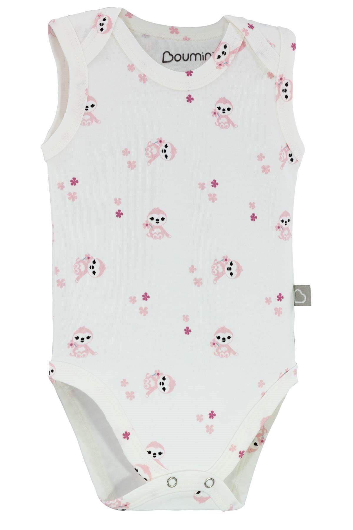 Boumini Pamuklu Bebek Çıtçıtlı Atlet Body Pembe Miskin Zarf Yaka 0-36 ...