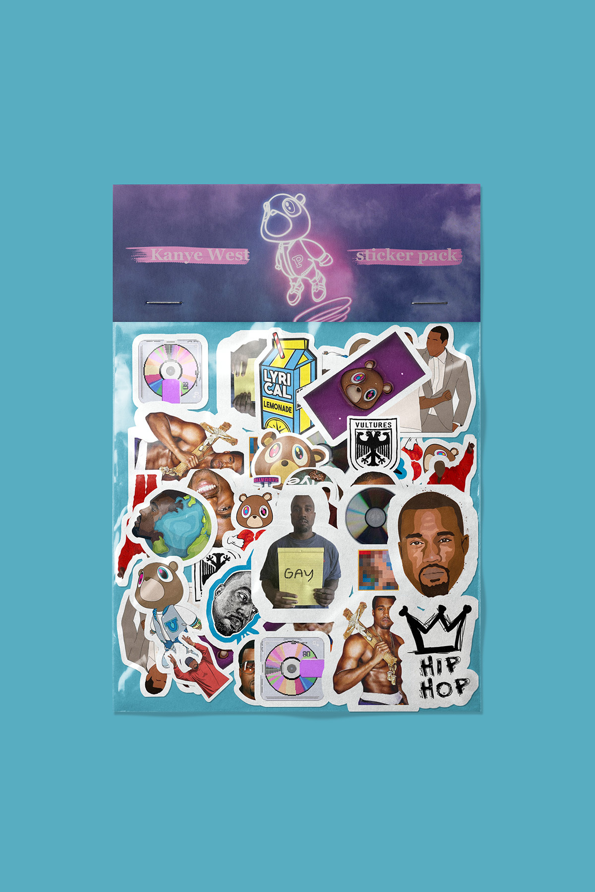 sticker Kanye West Rap sticker paketi /bullet journal defter çıkartma ...