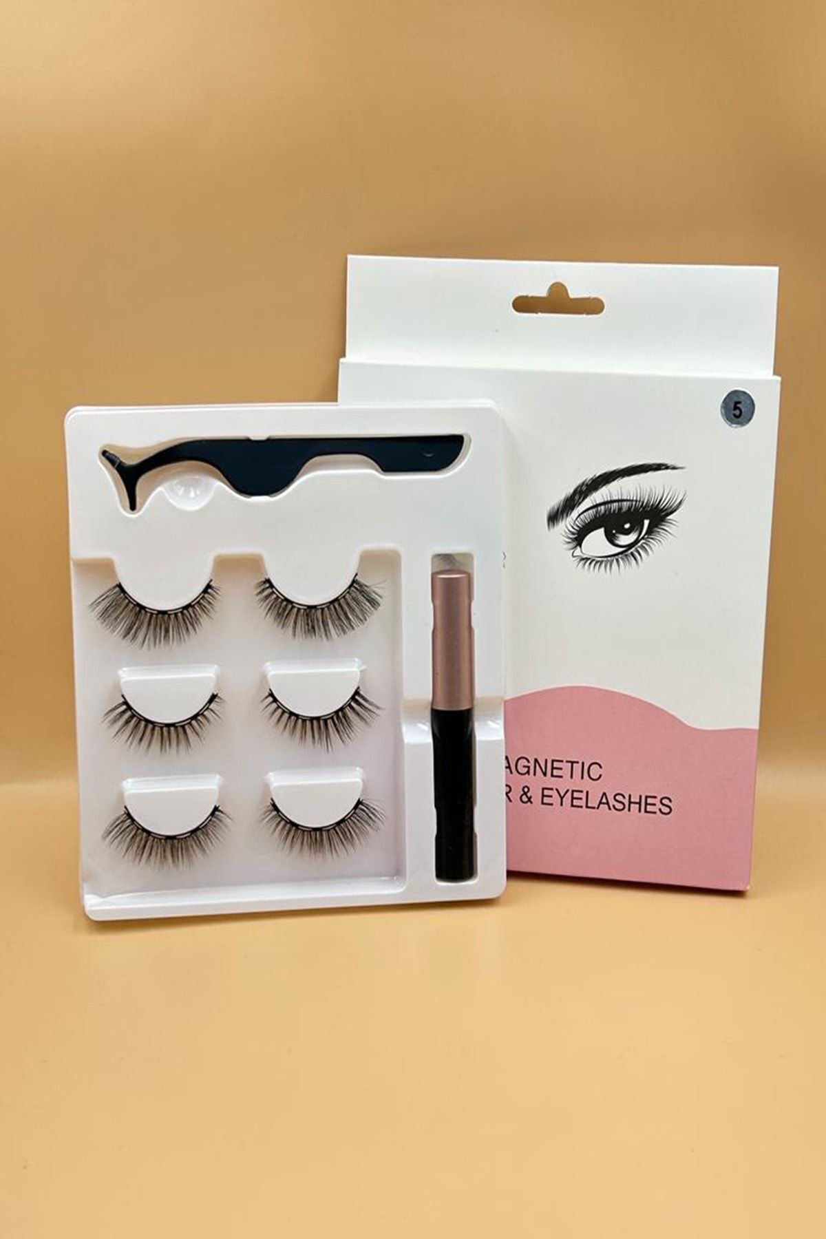ruby face Gerçek Görünümlü 3 Çift Manyetik Kirpik Manyetik Eyeliner ...