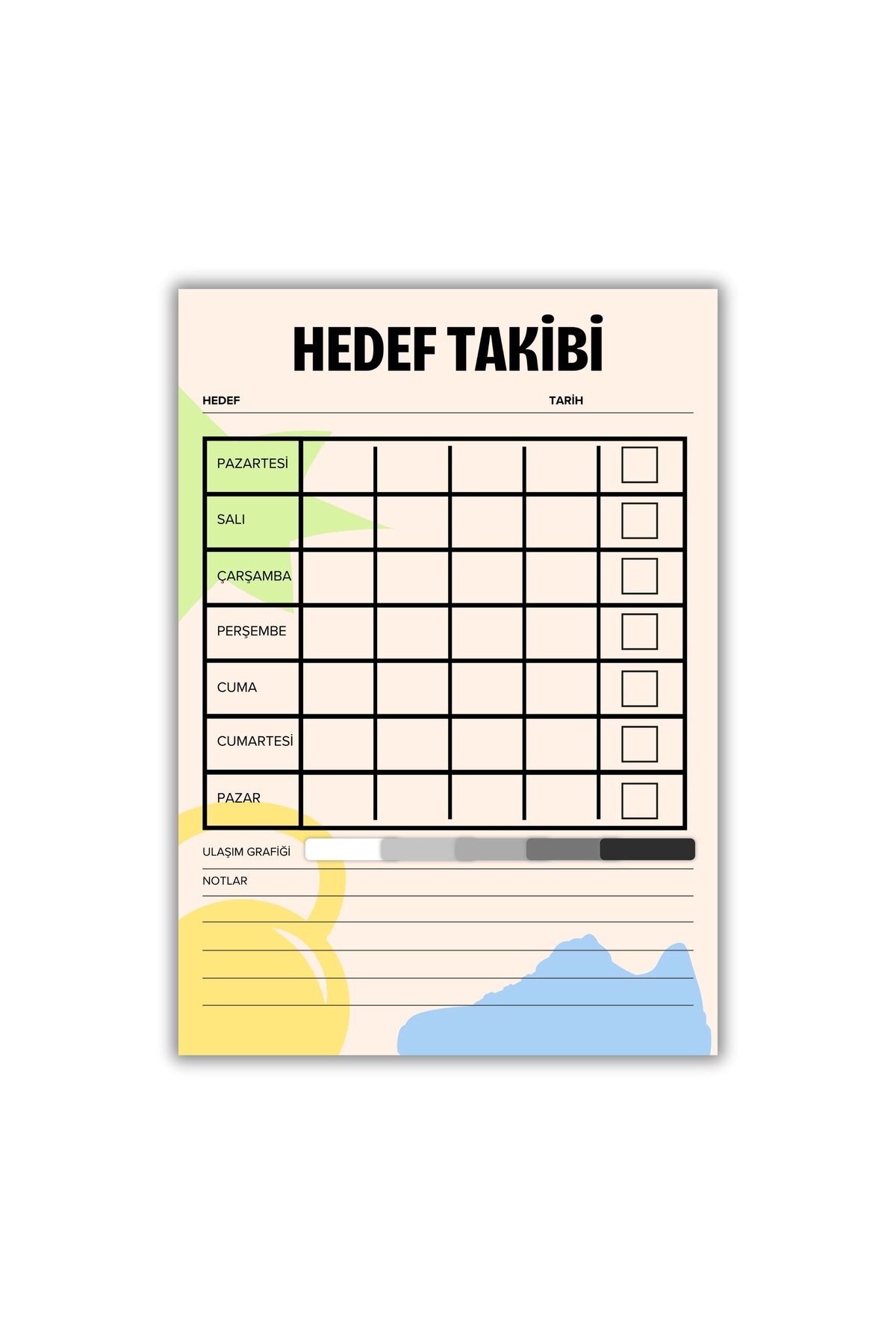 DEG DÜKKAN Deg Dükkan Renkli Aylık Hedef Takip Çizelgesi Notepad Fiyatı ...