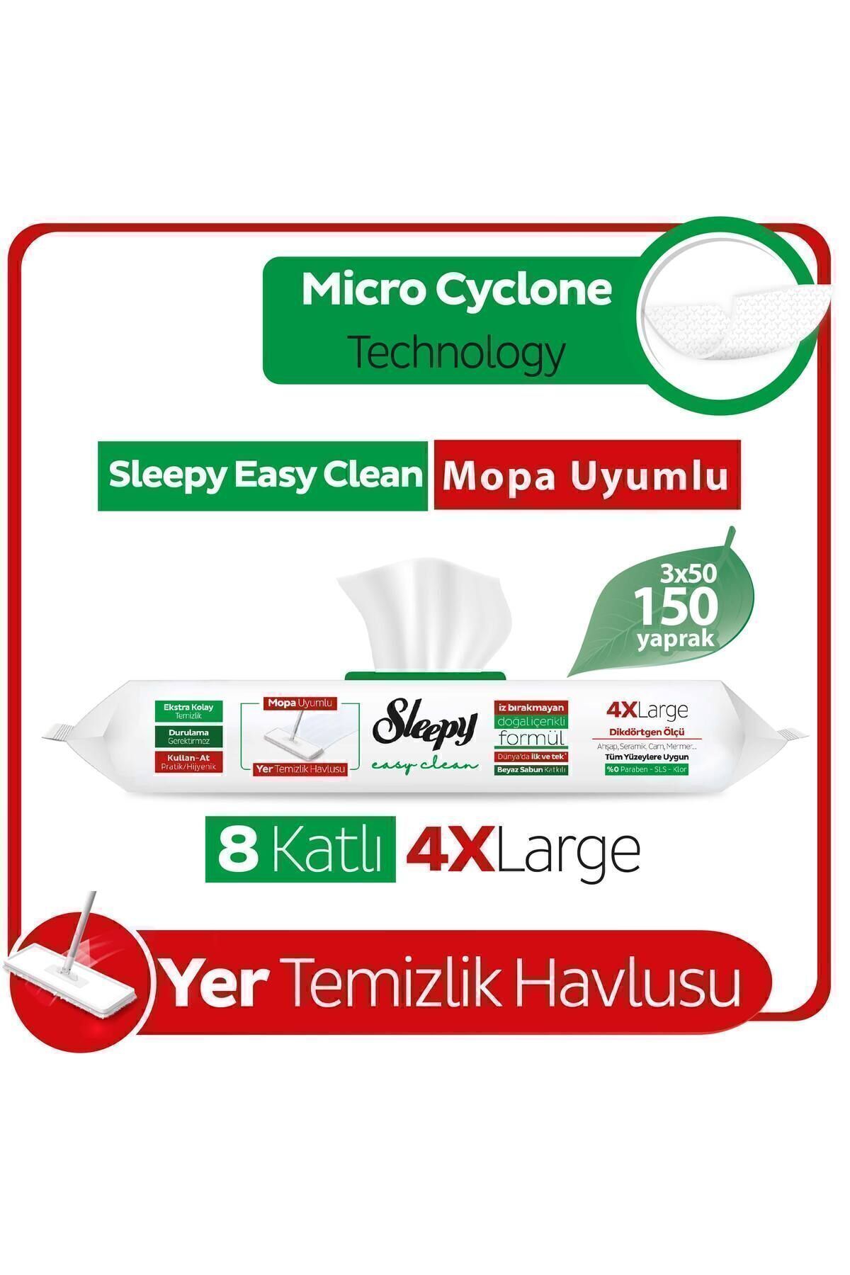 Sleepy Easy Clean Beyaz Sabun Katkılı Mopa Uyumlu Yer Temizlik Havlusu 3X50 (150 Yaprak) Fiyatı ...