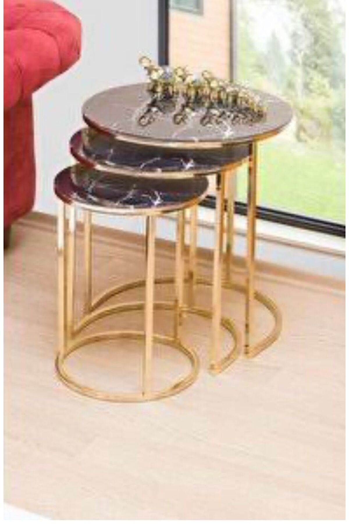 HOM Zigon sehpa 3 lü yuvarlar Gold Metal Fiyatı, Yorumları - Trendyol