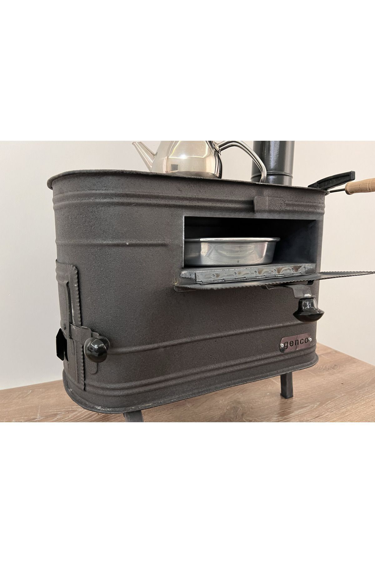 Şıktek Emaye Mini Kamp Sobası-Kamp Piknik Sobası-Fırınlı Mini Soba ...