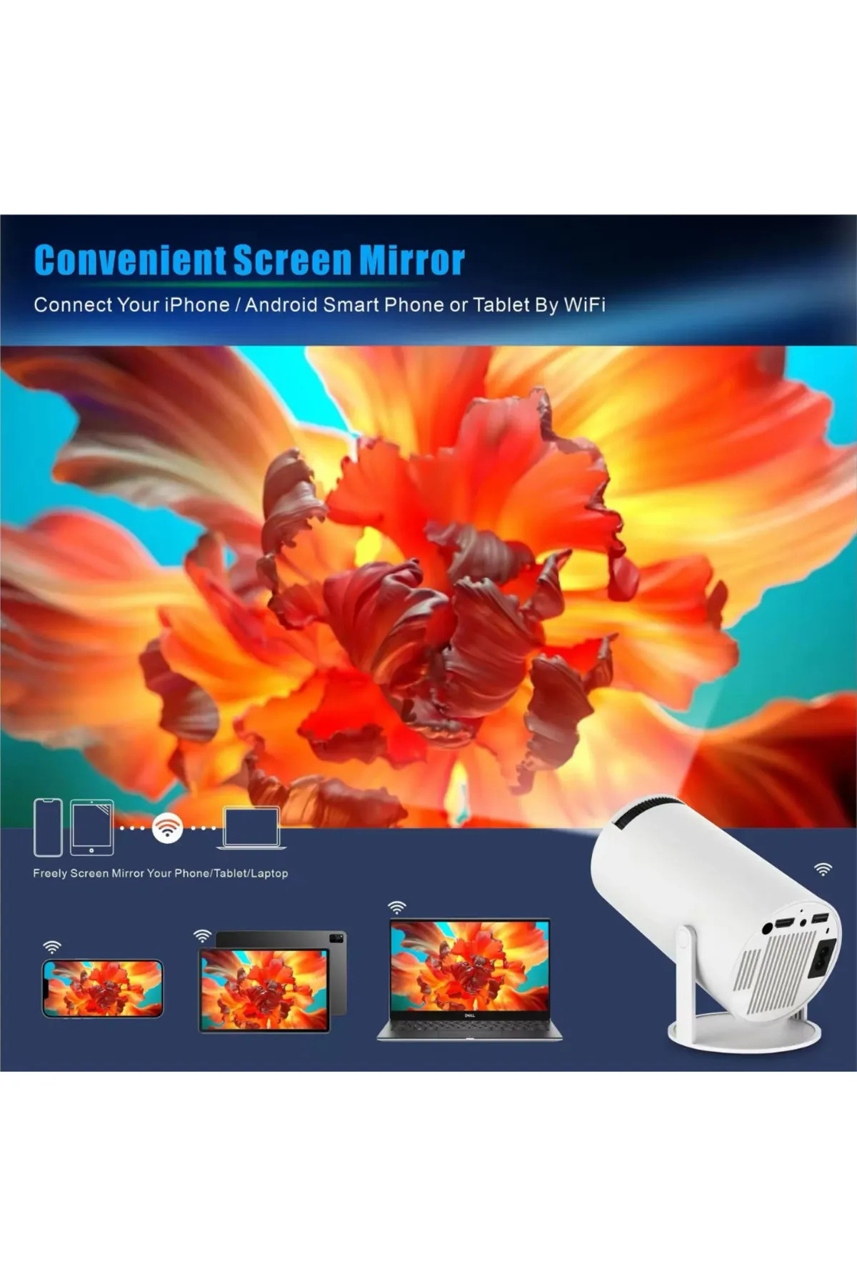 Mmctech LOBO 4K Wireless Powered Projector + Game 2 in1 Professional ...