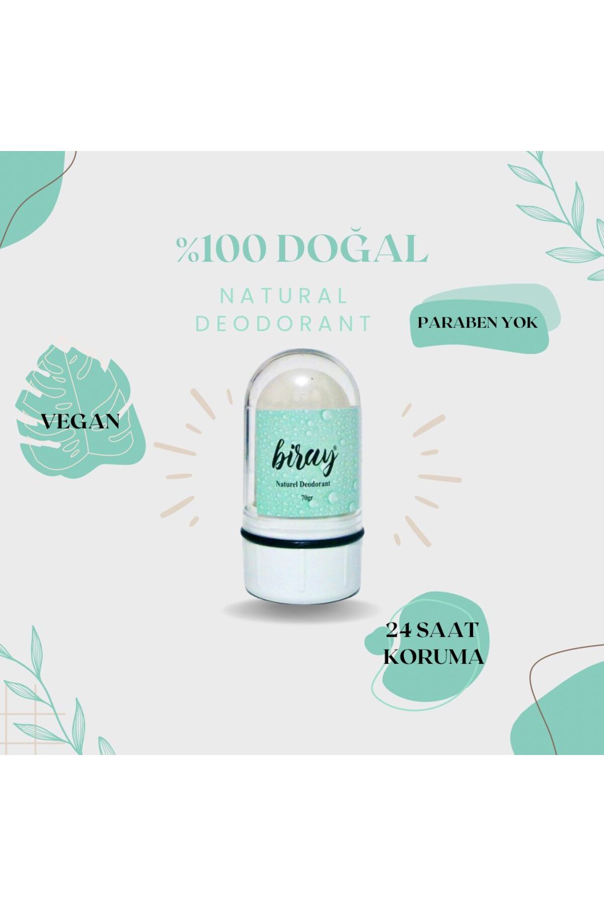 BİRAY Biray Koltuk Altı Beyazlatıcılı Doğal Kristal Deodorant Roll-on ...