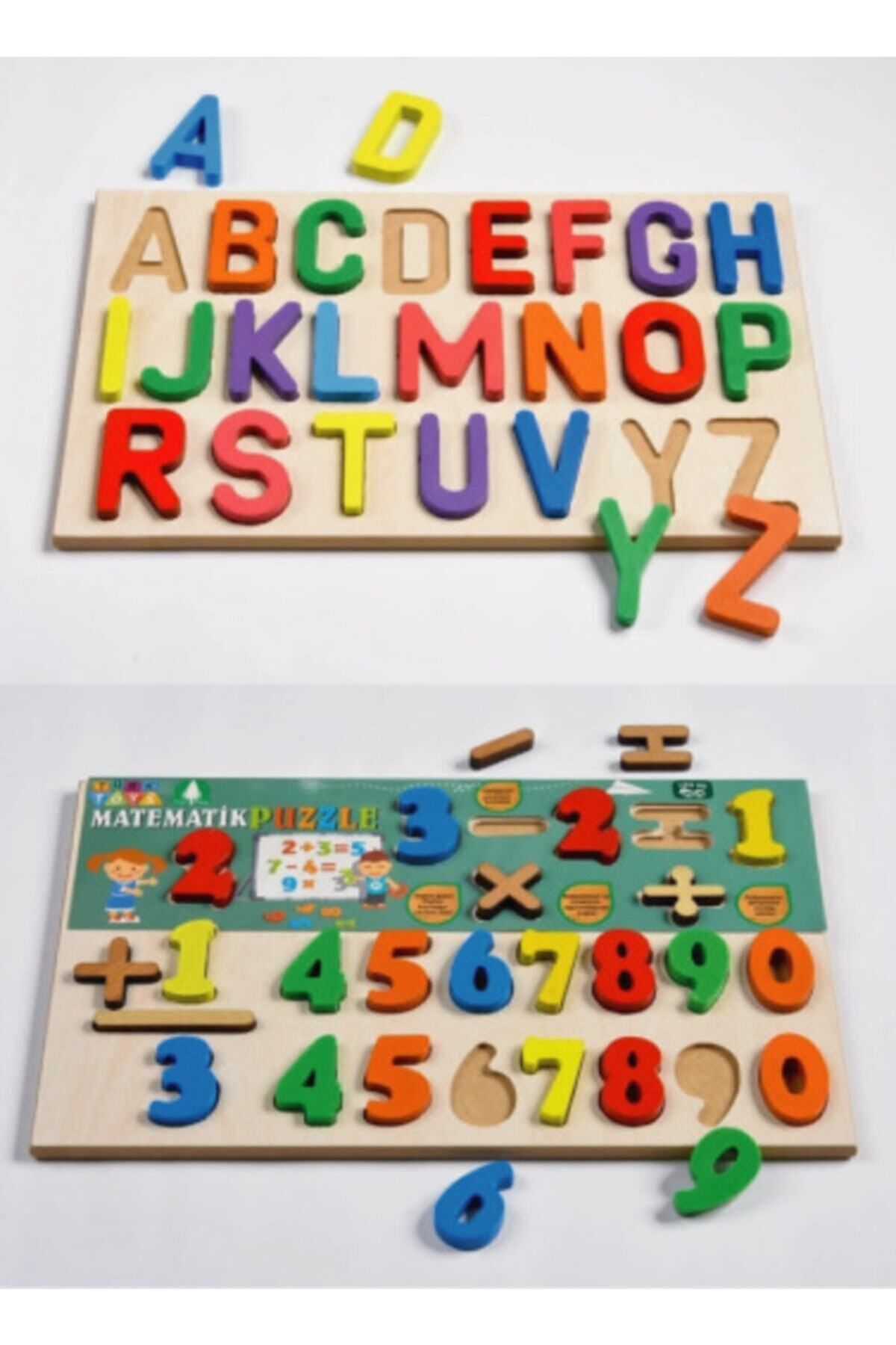 Türk Toys Tt Türktoys Ahşap Puzzle Alfabe + Matematik Blok SetiFiyatı ...