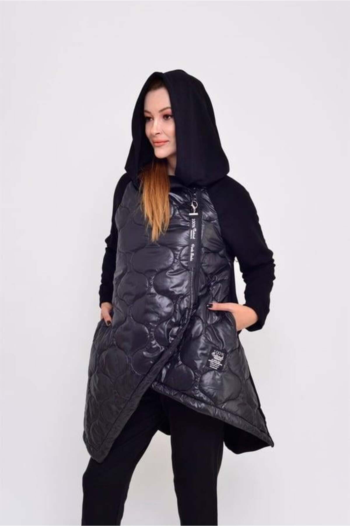 KÜBRA ASİMETRİK CADI KAPŞÜYONLU MONT - SİYAH RENK Fiyatı, Yorumları ...