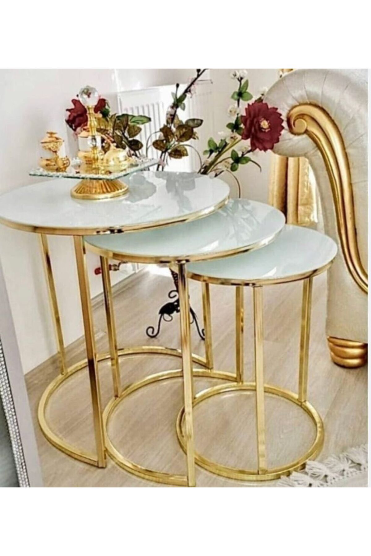 HOM Zigon sehpa 3 lü yuvarlar Gold Metal Fiyatı, Yorumları - Trendyol