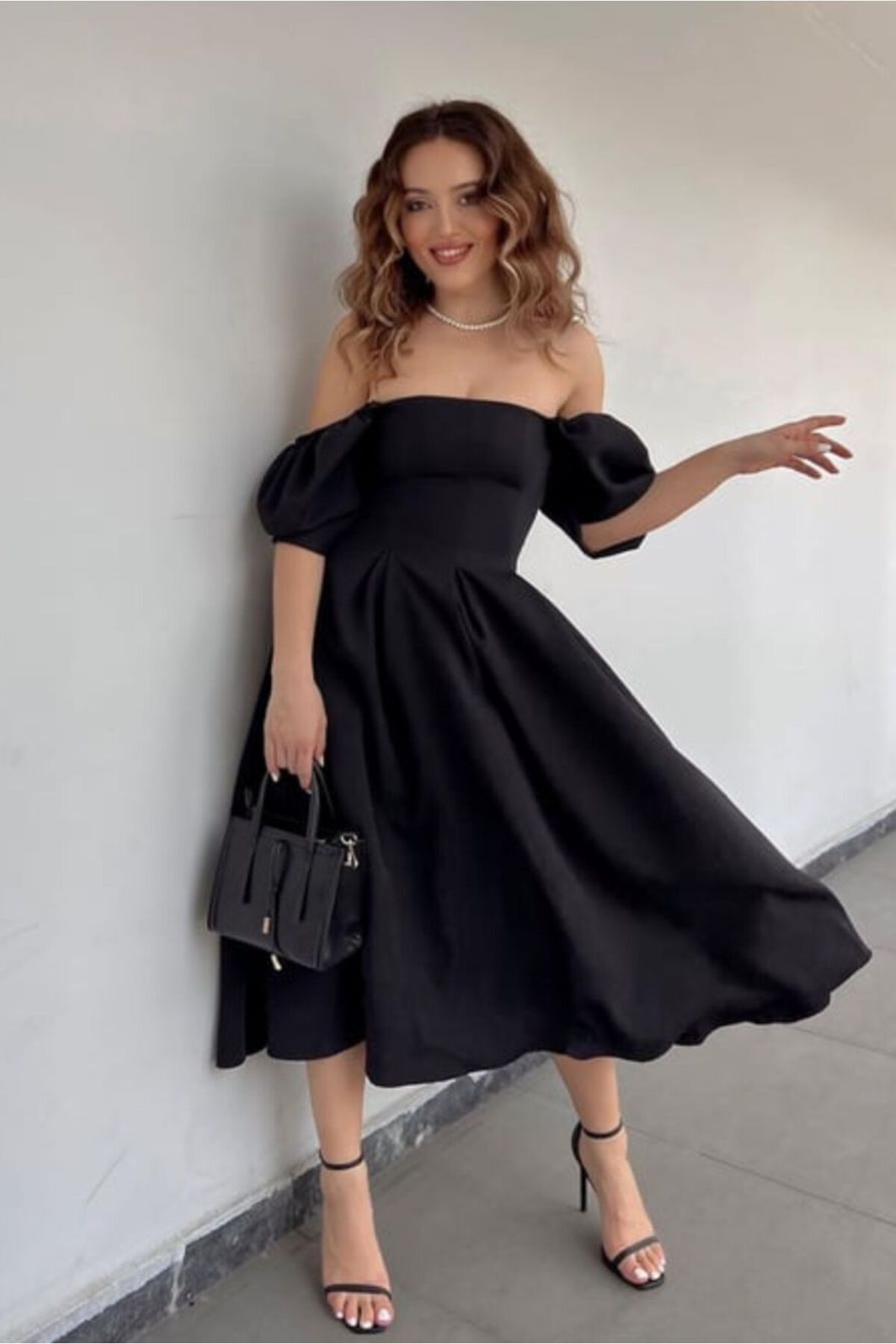 LİBAS BENJAMİN ÇEN ETEKLİ MİDİ BOY ELBİSE SİYAH ELBİSE - Fiyatı, Yorumları