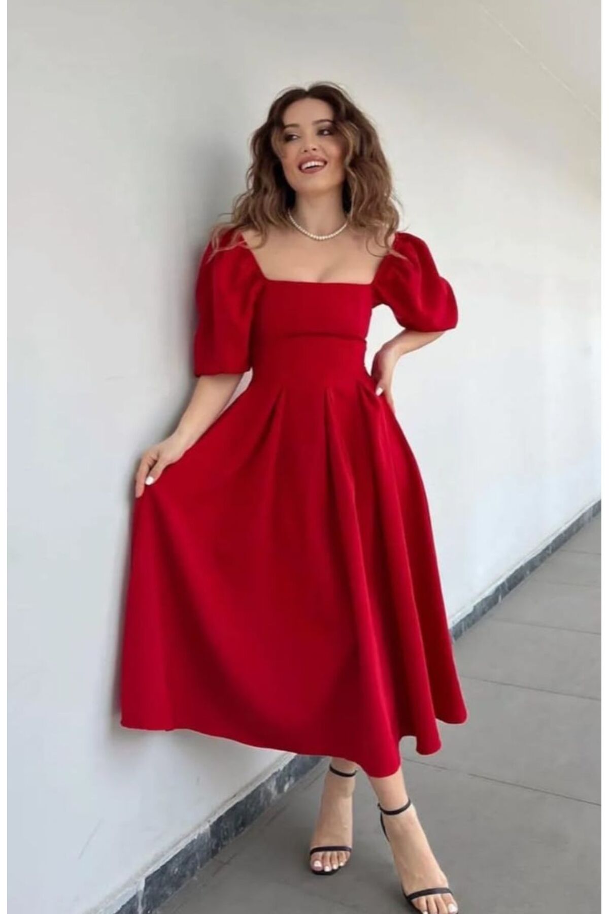 LİBAS BENJAMİN ÇEN ETEKLİ MİDİ BOY ELBİSE KIRMIZI ELBİSE Fiyatı ...