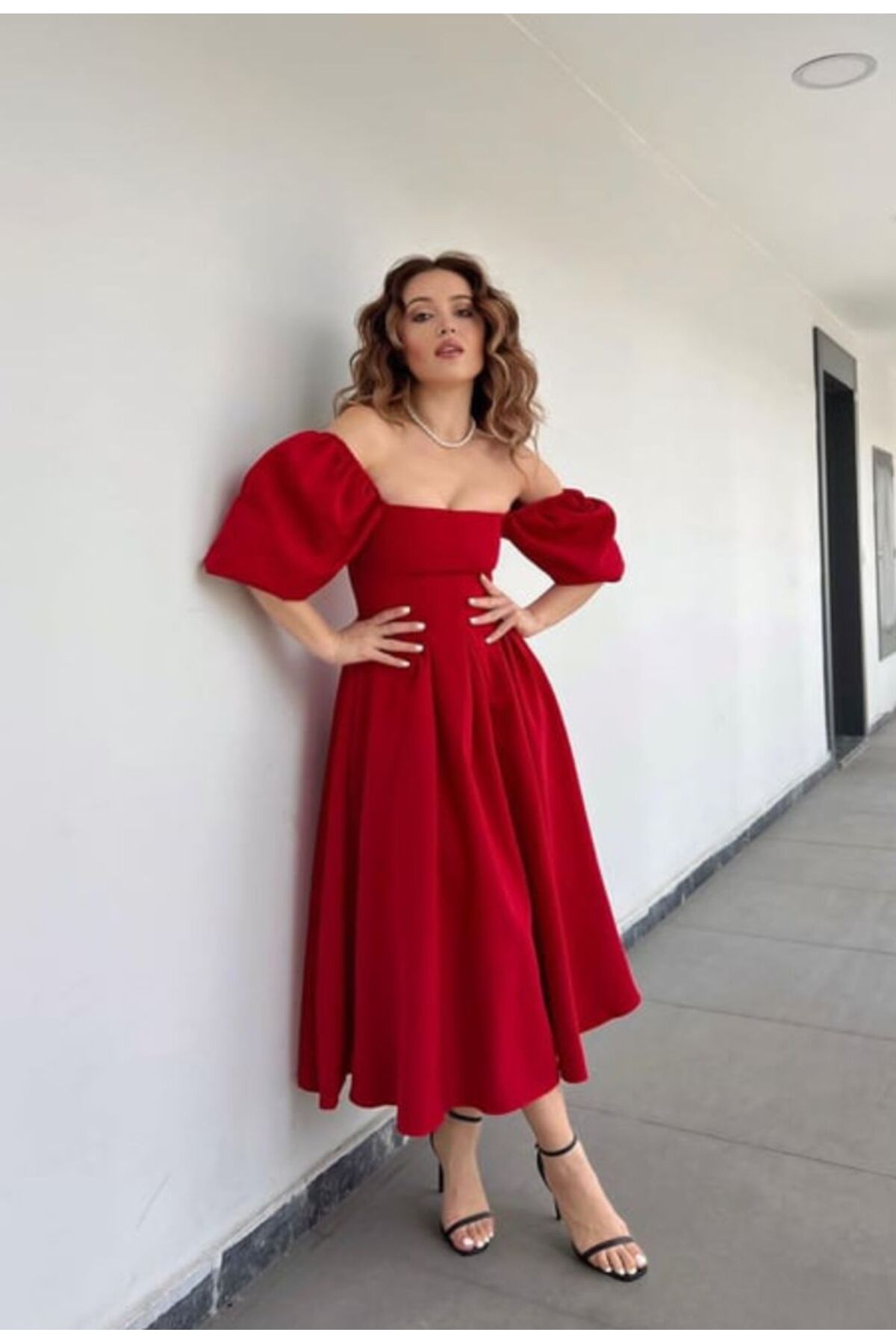 LİBAS BENJAMİN ÇEN ETEKLİ MİDİ BOY ELBİSE KIRMIZI ELBİSE Fiyatı ...