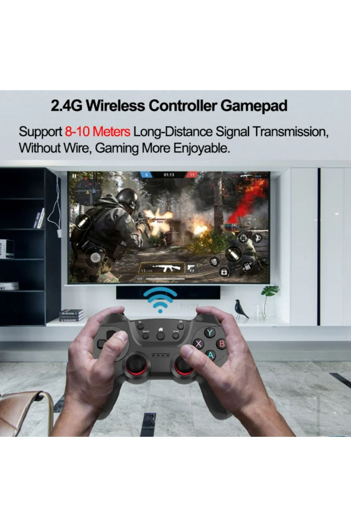 VOOKA PC Gamepad için 2.4G Tekli kol kablosuz oyun kolu PS3 için/akıllı ...