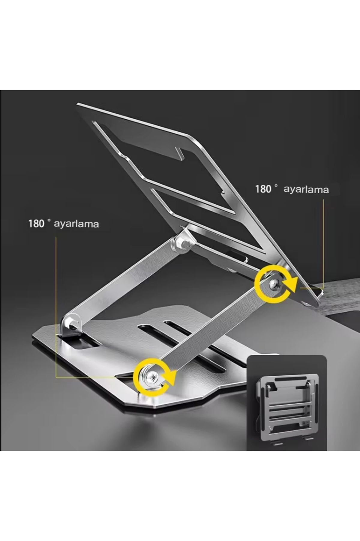 Tisul Çelik Düz Model Katlanır Laptop Dizüstü Stant Standı Tablet ...