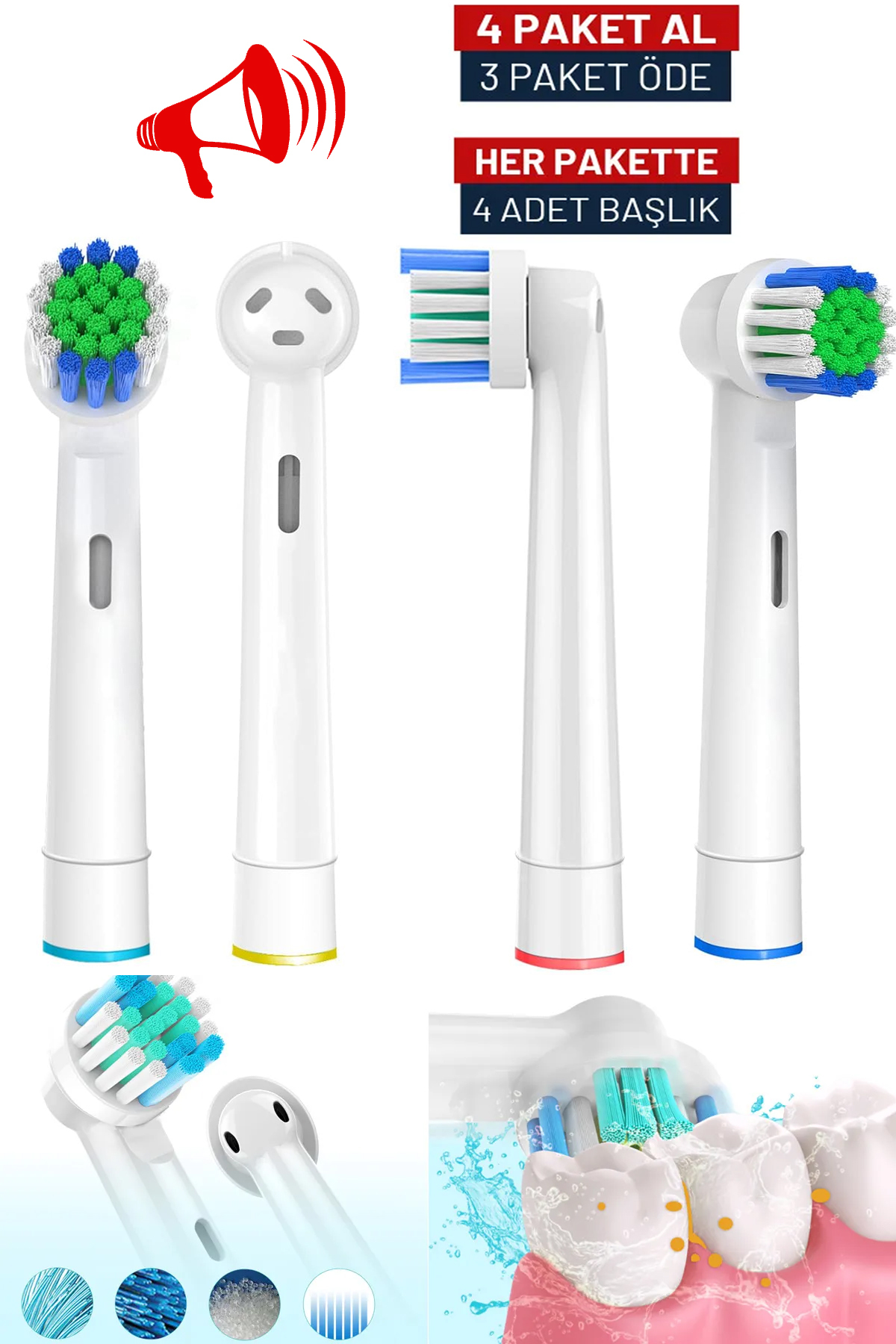 Kyver Şarjlı Diş Fırçası Oral B Uyumlu Braun Elektrikli Diş Fırçası Ve ...