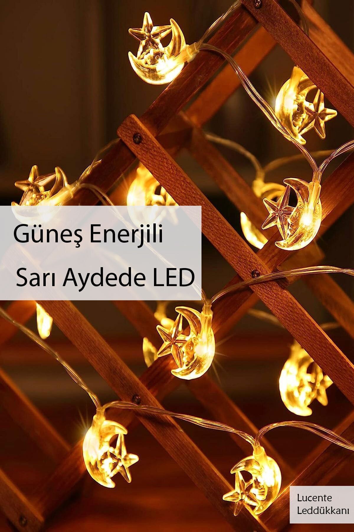 Lucente Leddükkanı 50 Led 7 Metre Sarı Aydede Yıldız Güneş Enerjili Led ...
