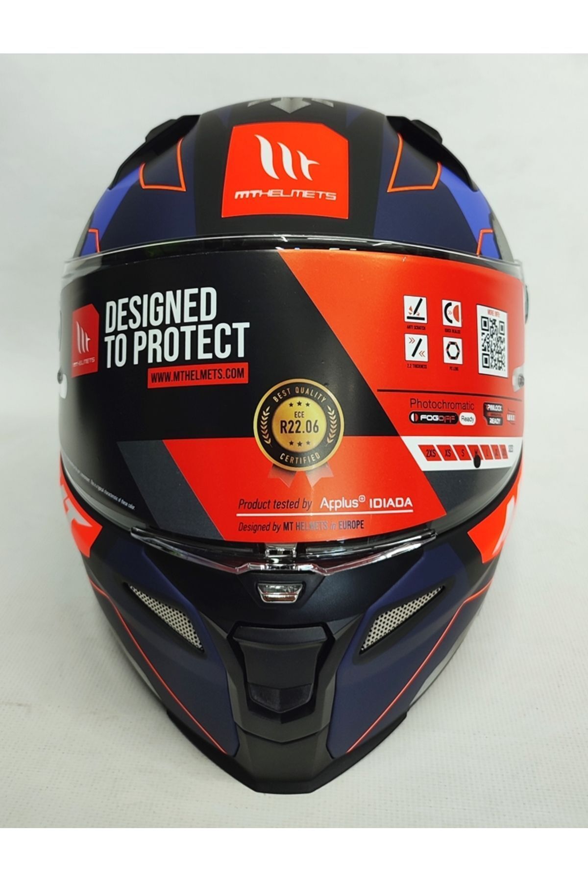 MT Kask Mt Revenge 2 Hector Garzo A7 Mat Mavi Şeffaf Vizörlü V14b ...