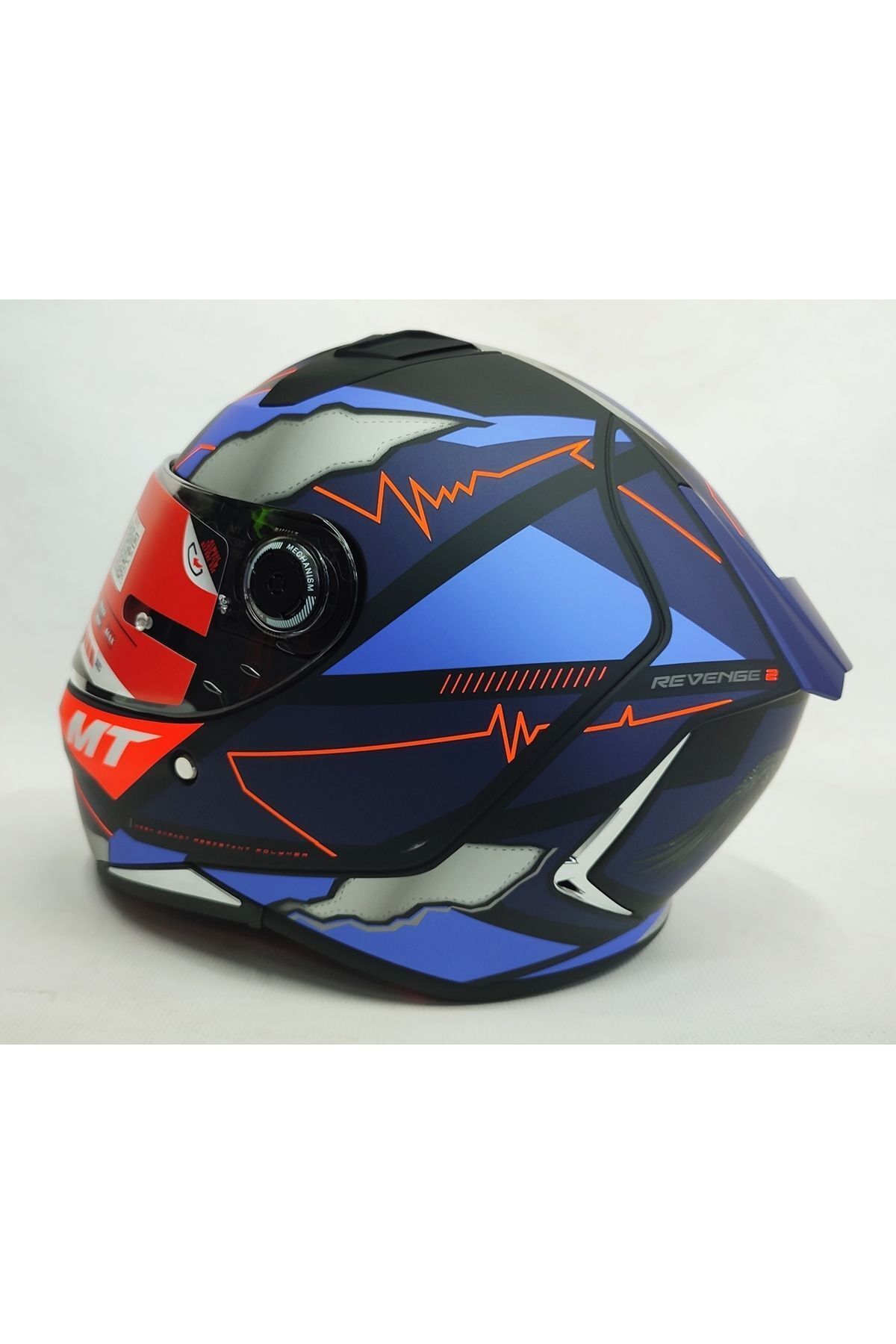 MT Kask Mt Revenge 2 Hector Garzo A7 Mat Mavi Şeffaf Vizörlü V14b ...