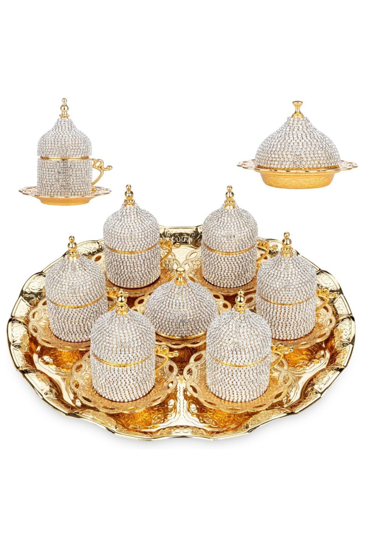 bigiyin 6'Lı Kahve Fincan Seti Kristal Taşlı Kahve Fincanı Espresso Set ...