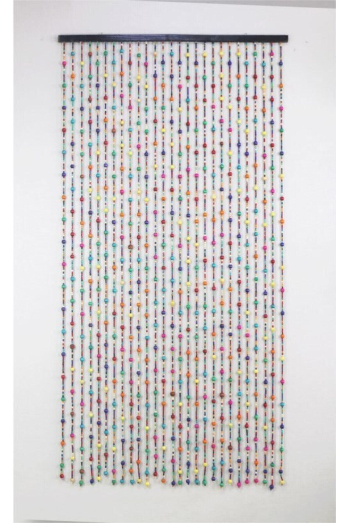 Cherry Collection 27 Sıra Renkli Boncuk Perde Ahşap Renkli Kapı Boncuğu ...