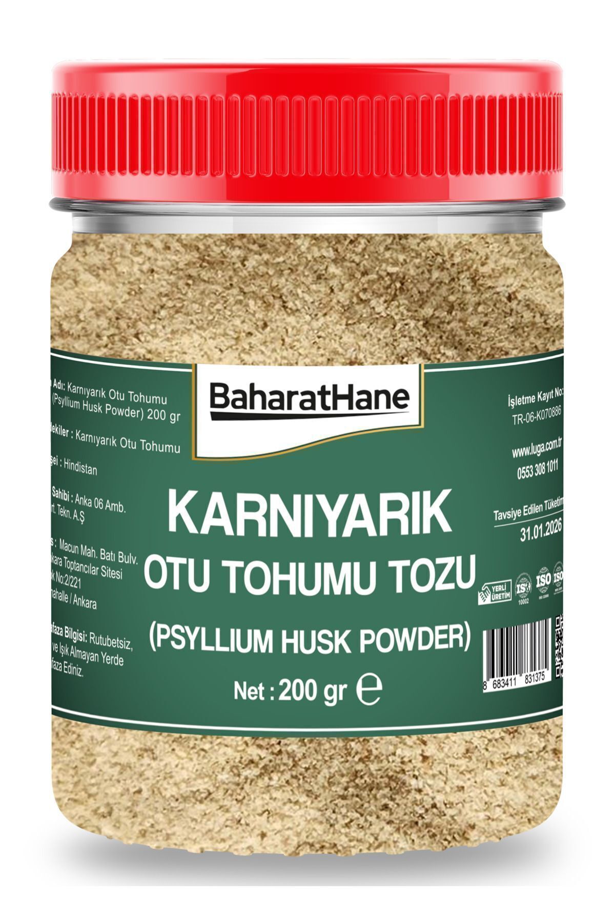 Baharathane Karnıyarık Otu Tohumu Tozu - Psyllium Husk Powder - 200 gr ...