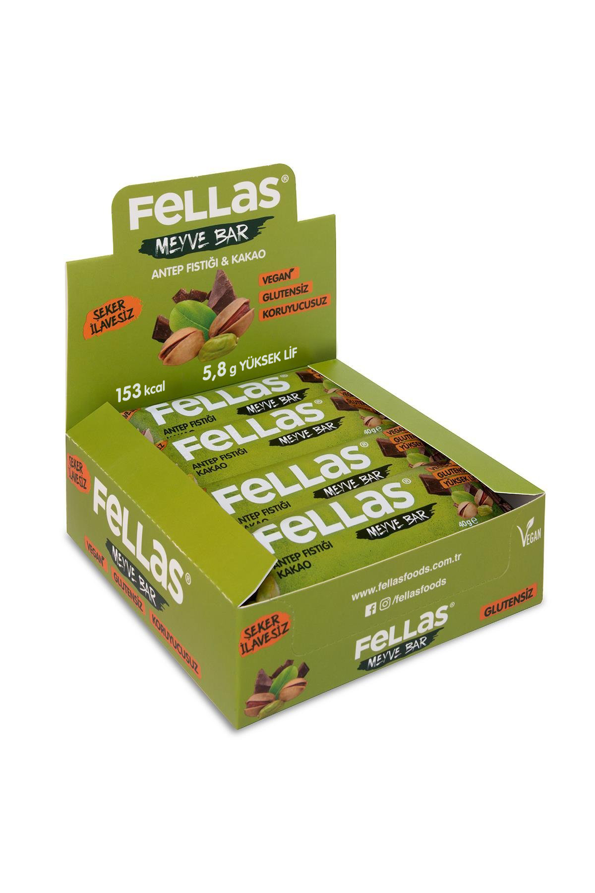 Fellas Meyve Bar - Antep Fıstıklı Ve Kakaolu 40 Gr X 12 Adet Fiyatı ...