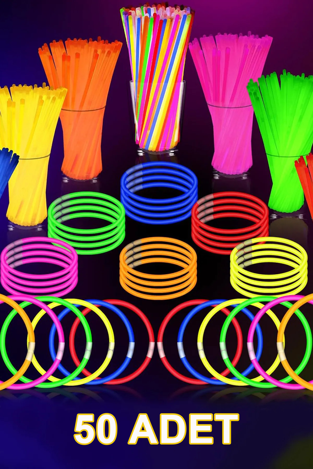 Factorial Karanlıkta Parlayan Fosforlu Çubuklar Gece Parlayan Neon ...