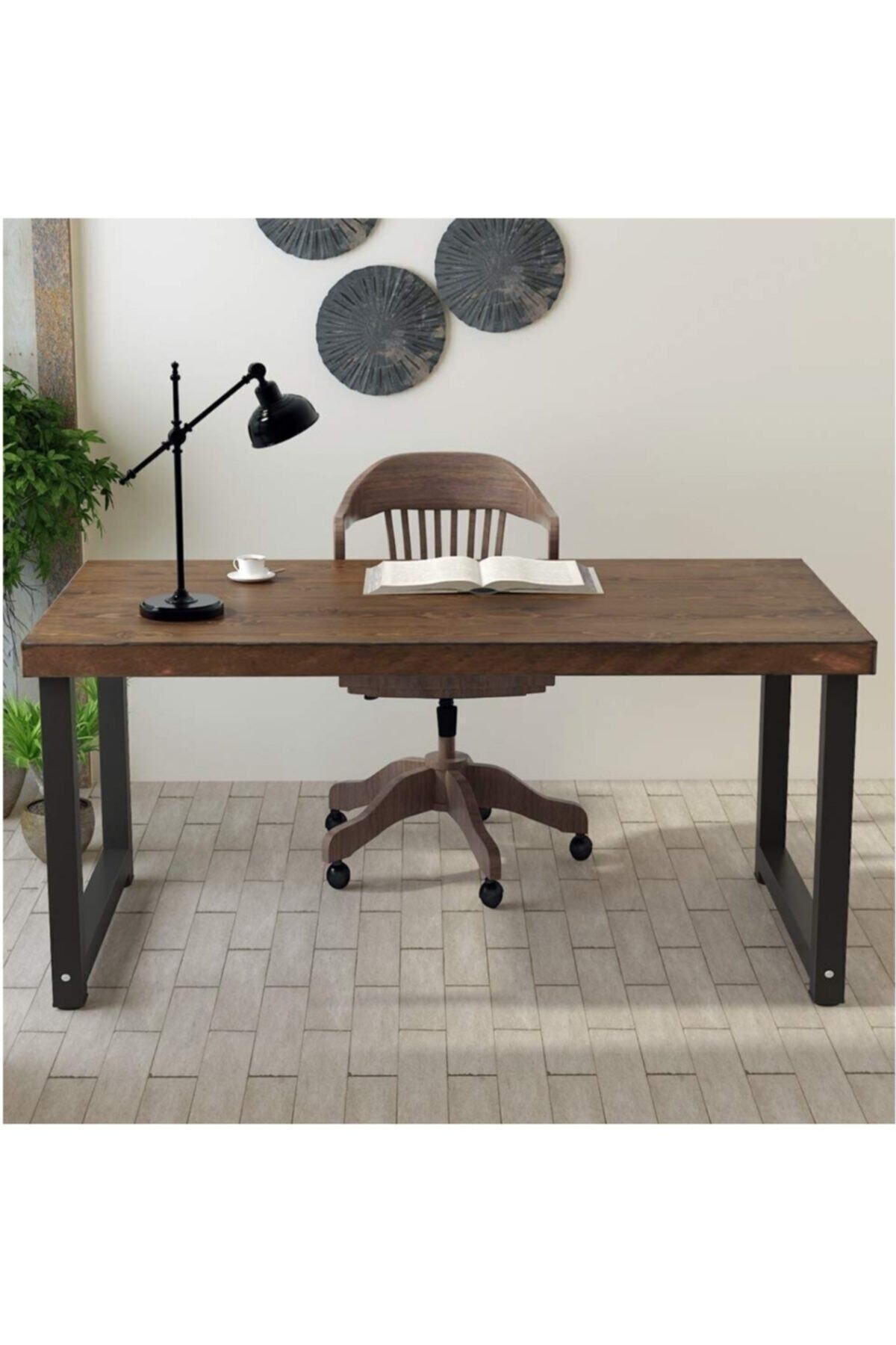 Woodenly Rustik Ahşap Dekoratif Çalışma Masası Ahşap Ofis Masası ...