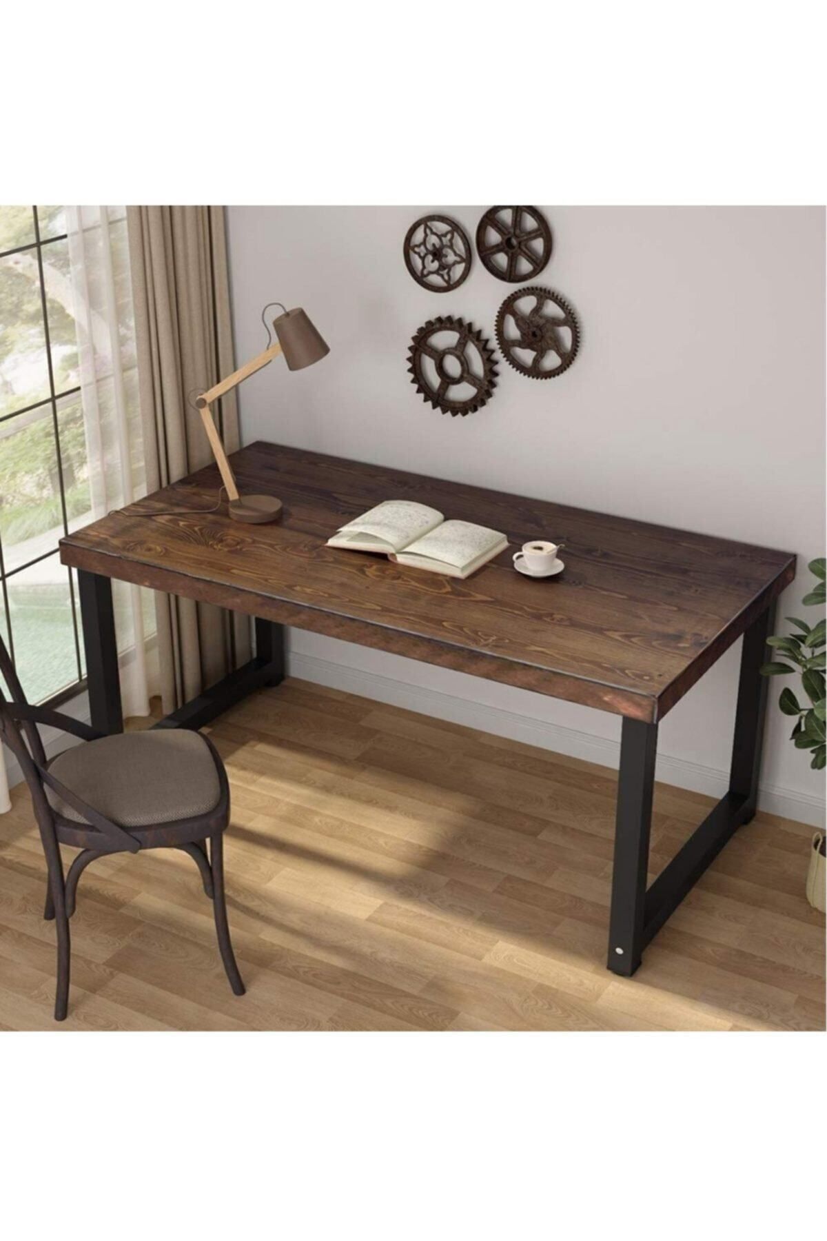 Woodenly Rustik Ahşap Dekoratif Çalışma Masası Ahşap Ofis Masası ...