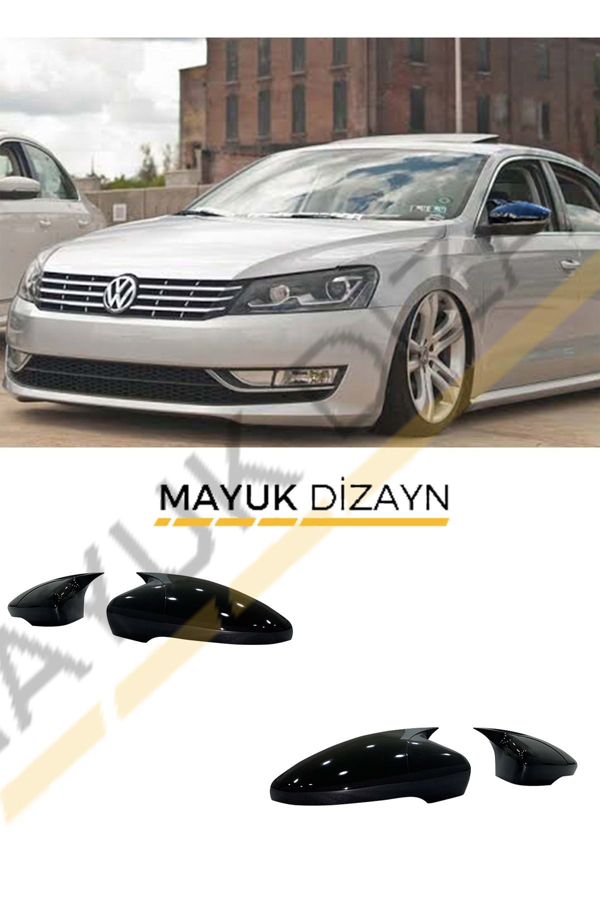 Mayuk Dizayn VOLKSWAGEN Passat B7 2011-2014 Batman Yarasa Ayna Kapağı ...