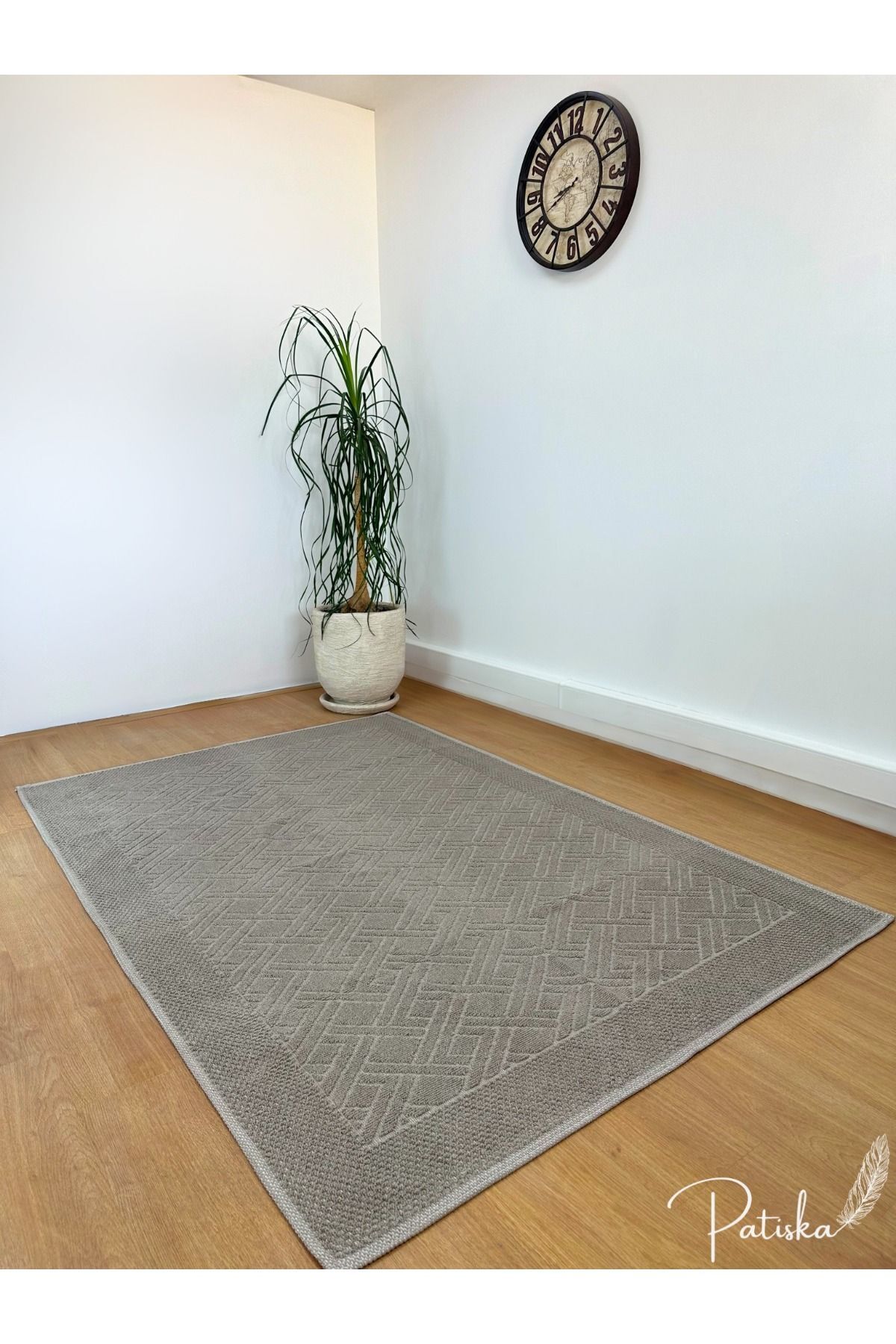 Özlü Home Patiska Yıkanabilir Dekoratif Pamuk Bukle Kilim Kahverengi ...