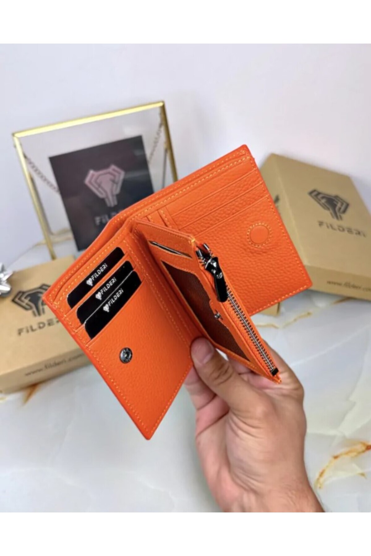 Fil Deri Telefon Bölmeli Cüzdan Mıknatıslı Ve El Bantlı Büyük ...