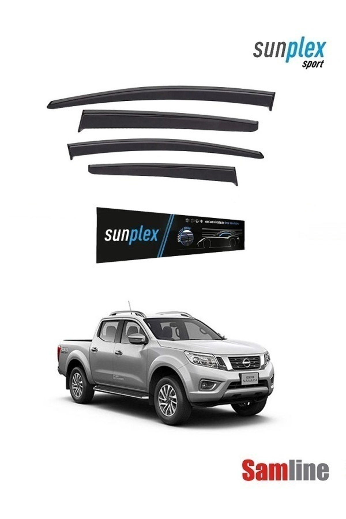 SUNPLEX Nissan Navara 2018 Modeller için Cam Rüzgarlığı Takımı 4'lü Set ...