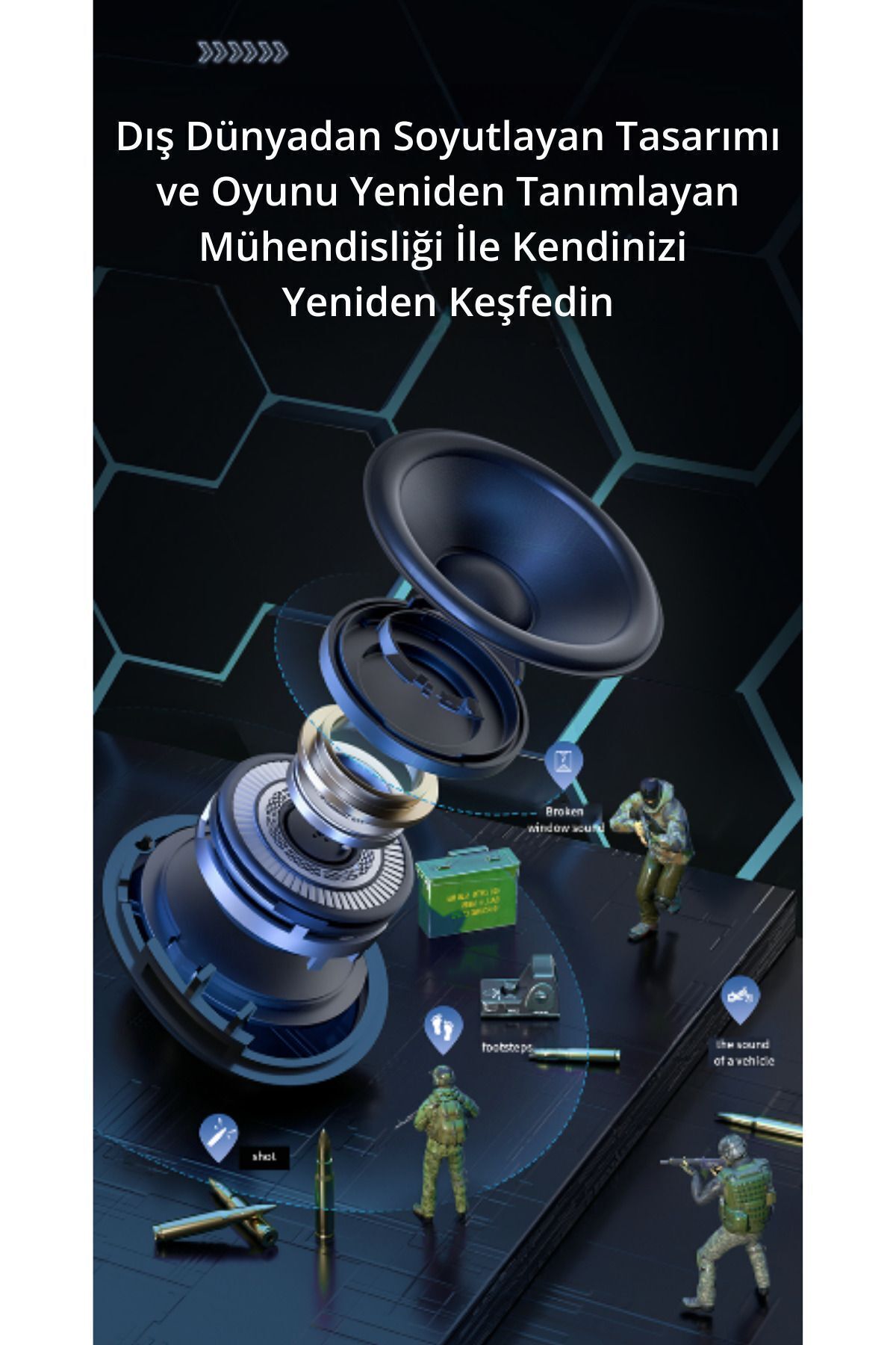 TARÇIN M60 Pro Bluetooth Oyuncu Kulaklığı 2 Çift Kulaklık Tüm ...