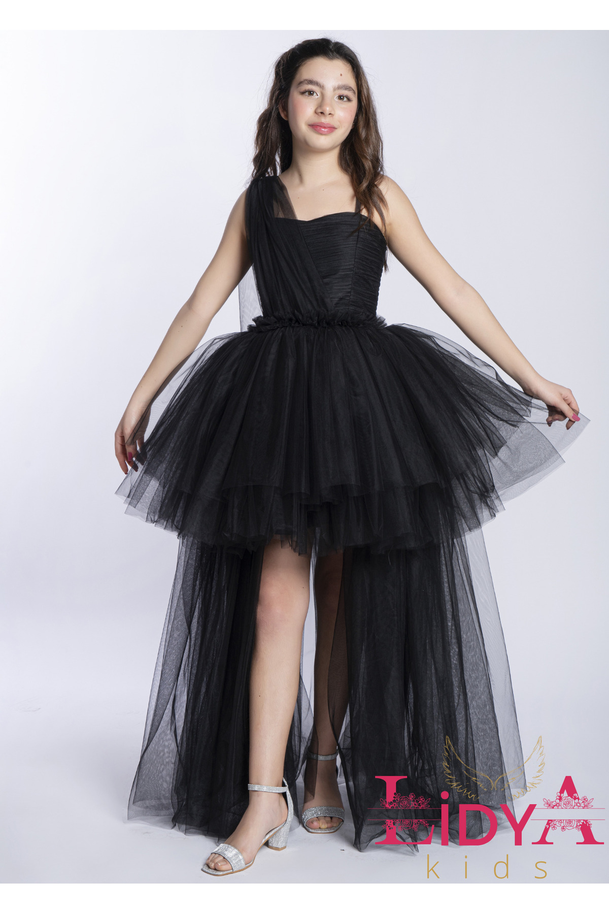 Kanilla TEK KOL ÖNÜ KISA ARKASI UZUN TÜL ABİYE - Fiyatı, Yorumları