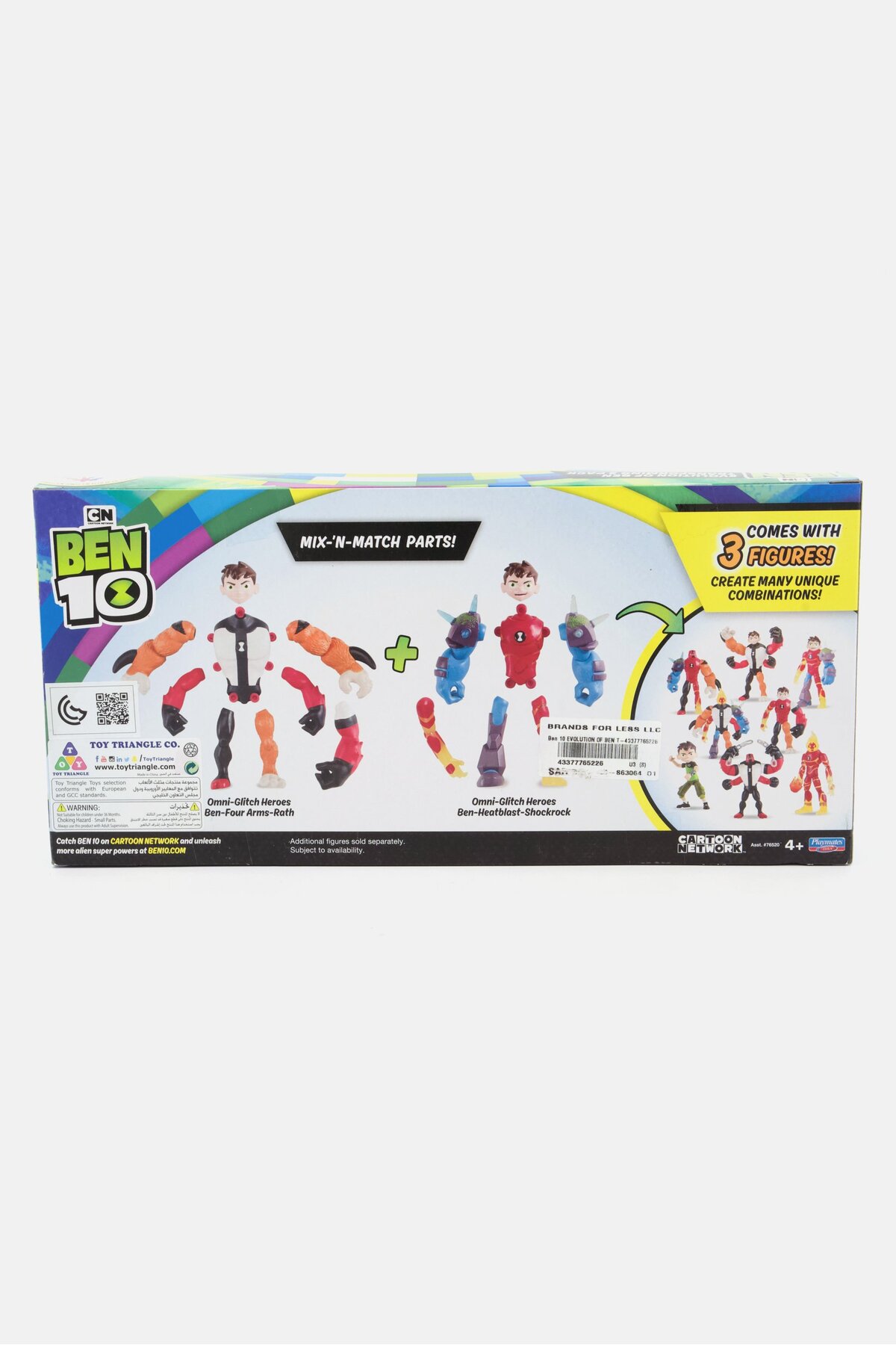 BEN10 Evolution of Ben Transforming Four Arms 3 Pack Action Figure ...