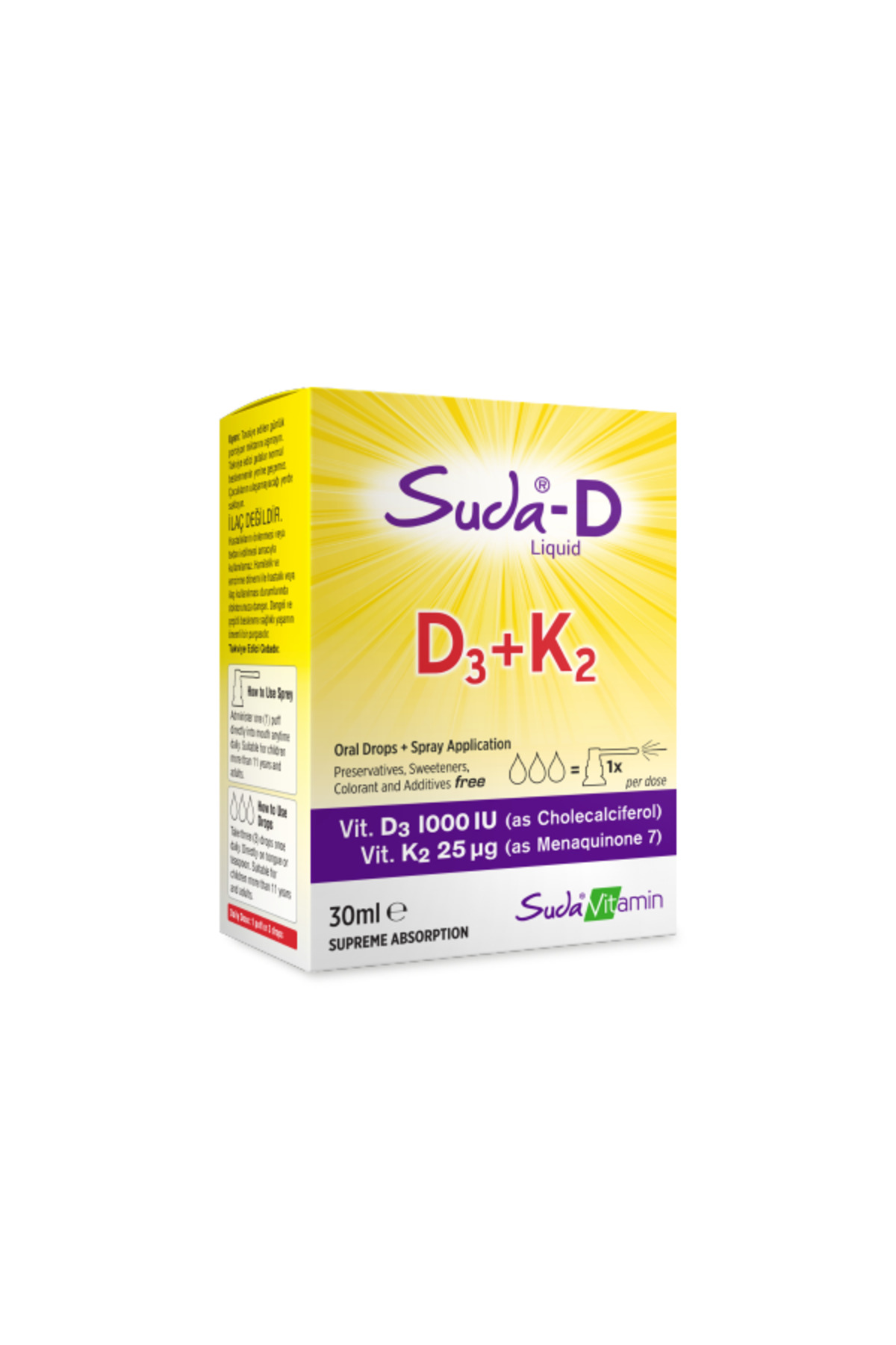 Suda Vitamin Suda-d D3 K2 Sprey&damla 30 ml - Fiyatı, Yorumları