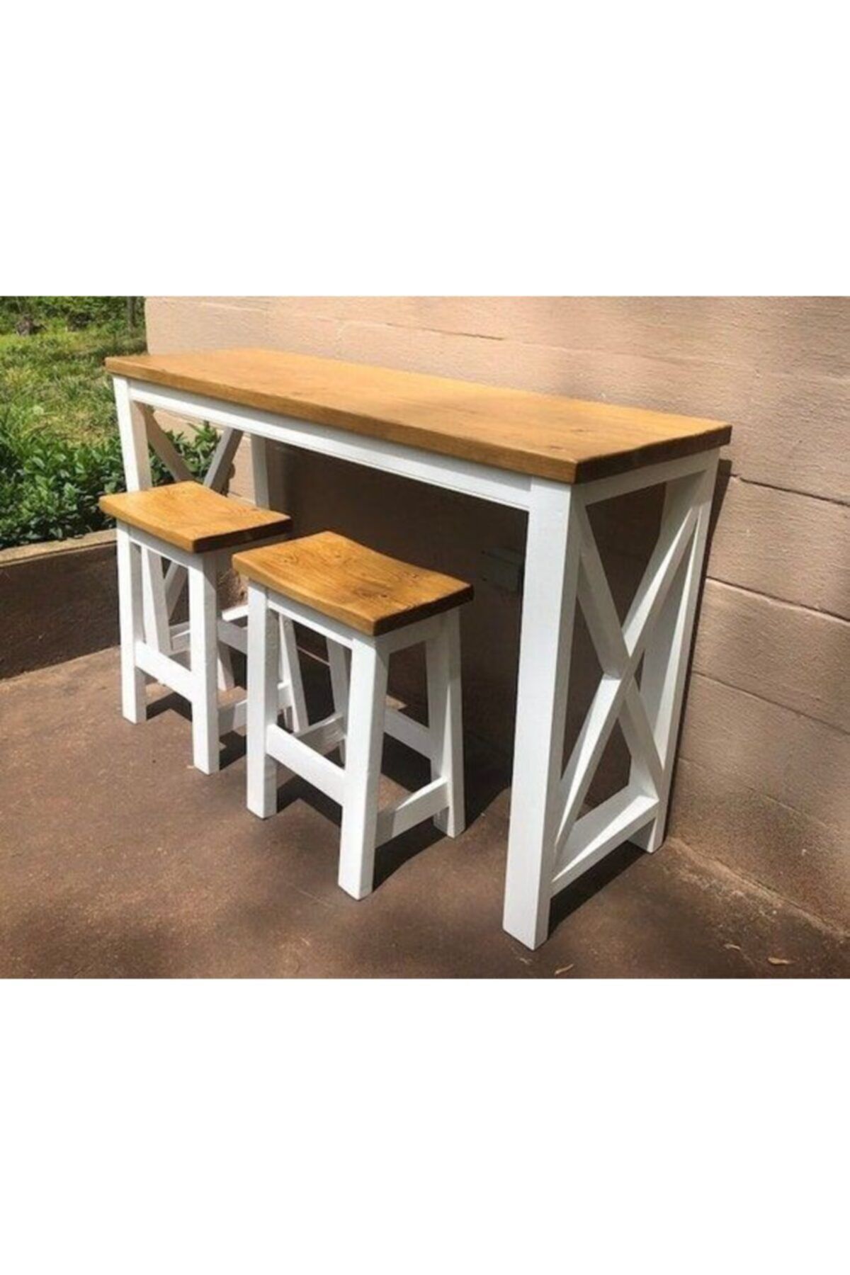 Elipos Ahşap Rustik Bar Masa Takımı Fiyatı, Yorumları - Trendyol