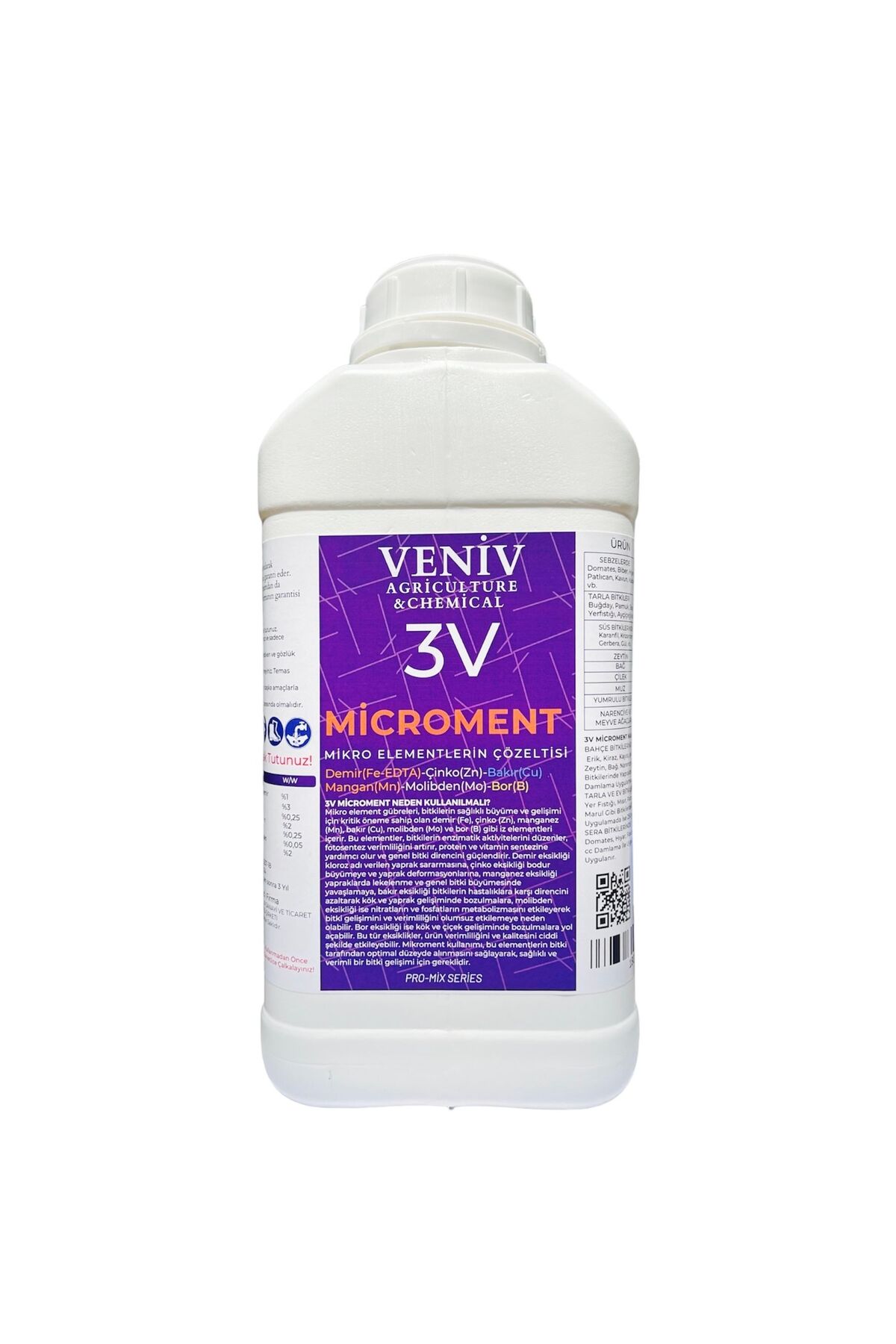 VENİV AGRİCULTURE Veniv 3V Microment Micro Elementler 5L (Edta Şelatlı ...