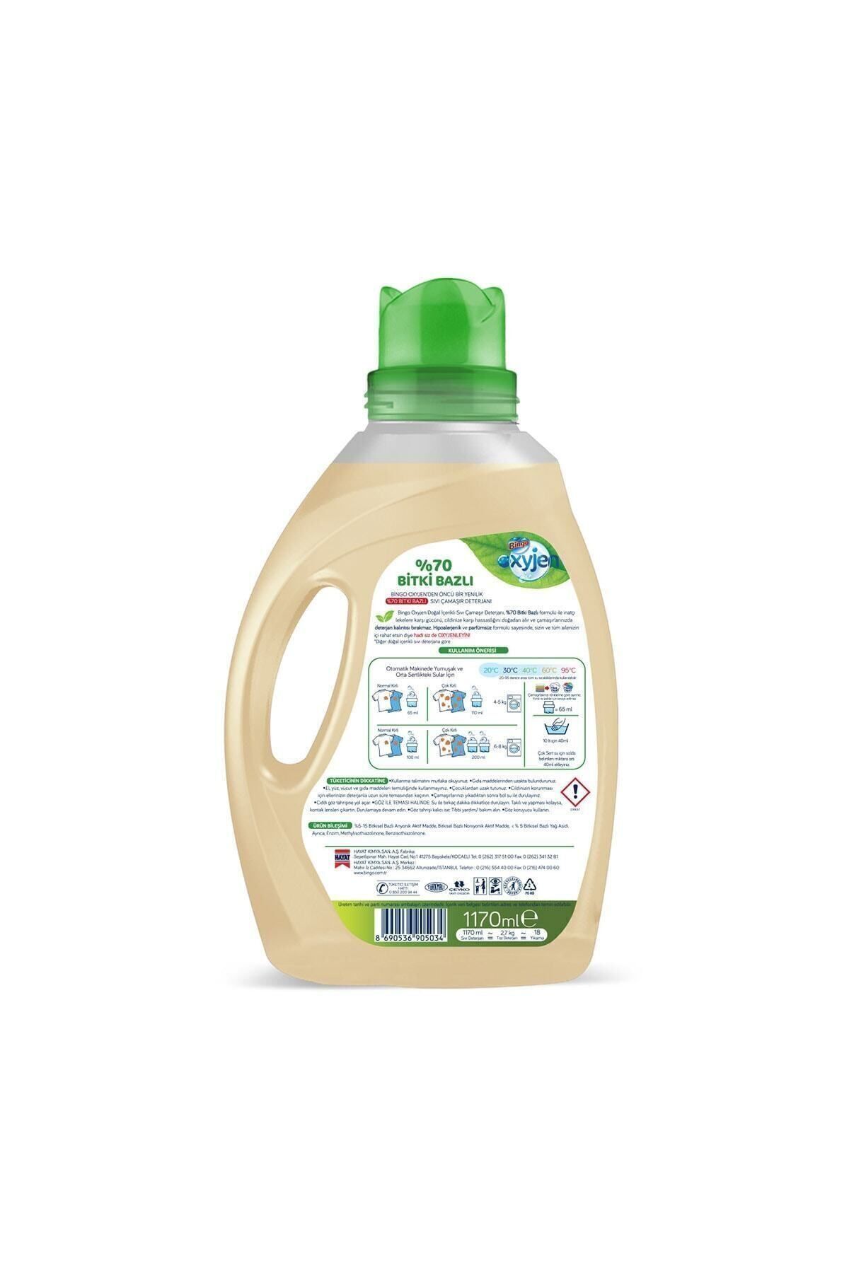 Bingo Oxyjen Doğal Içerikli Sıvı Çamaşır Deterjanı 1.170 ml 18 Yıkama ...