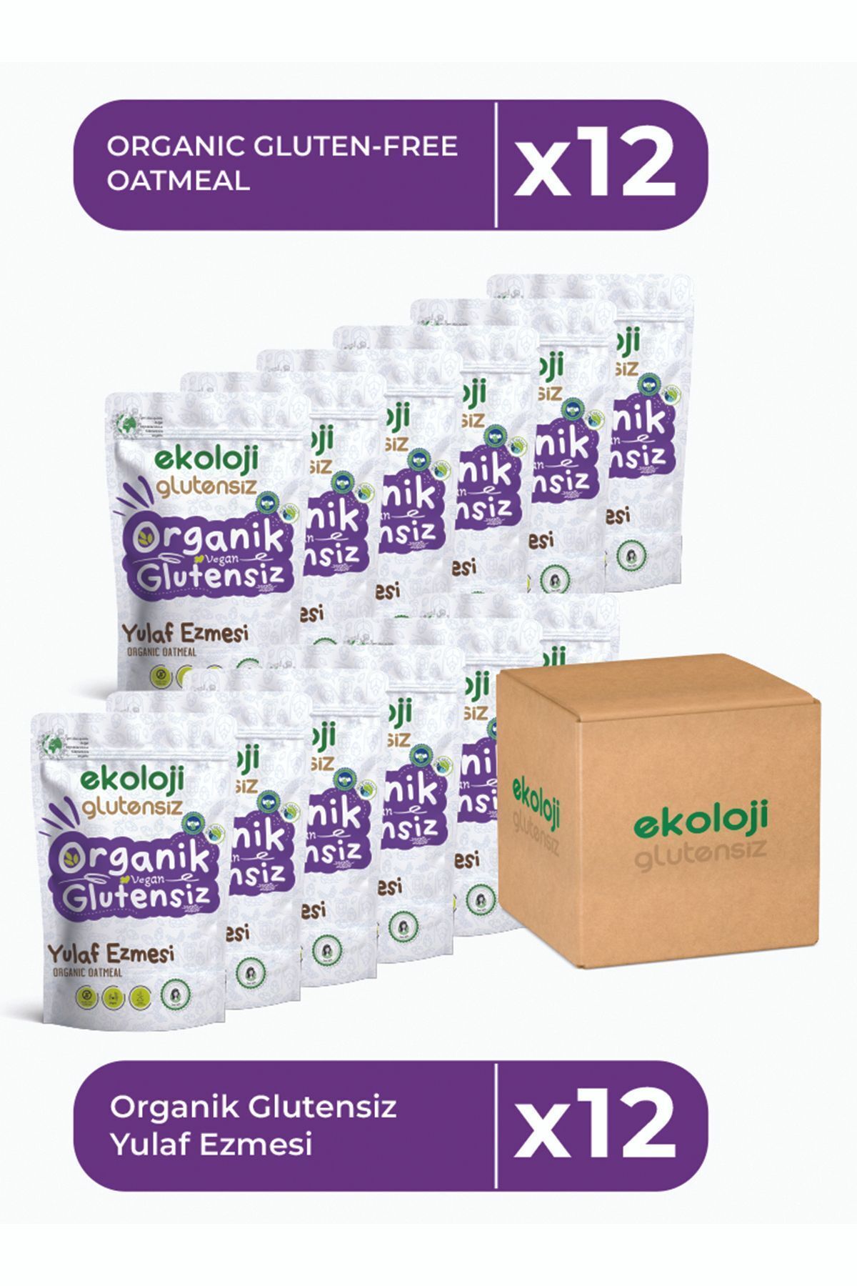 Ekoloji Glutensiz Organik Glutensiz Yulaf Ezmesi 300 Gr 12 li Paket ...
