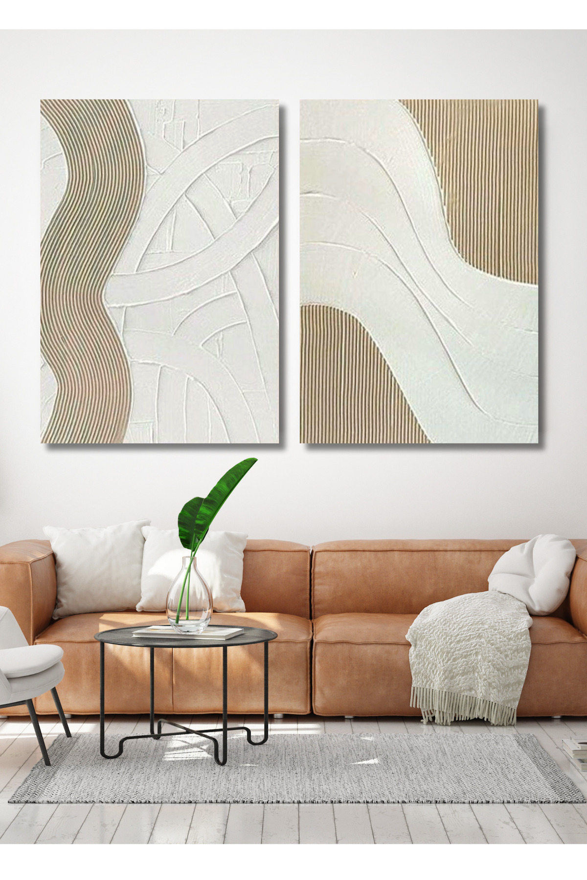 MAİNTHEAHOME 2'li Dokulu Bohem Modern Alçı Kanvas Tablo Fiyatı ...