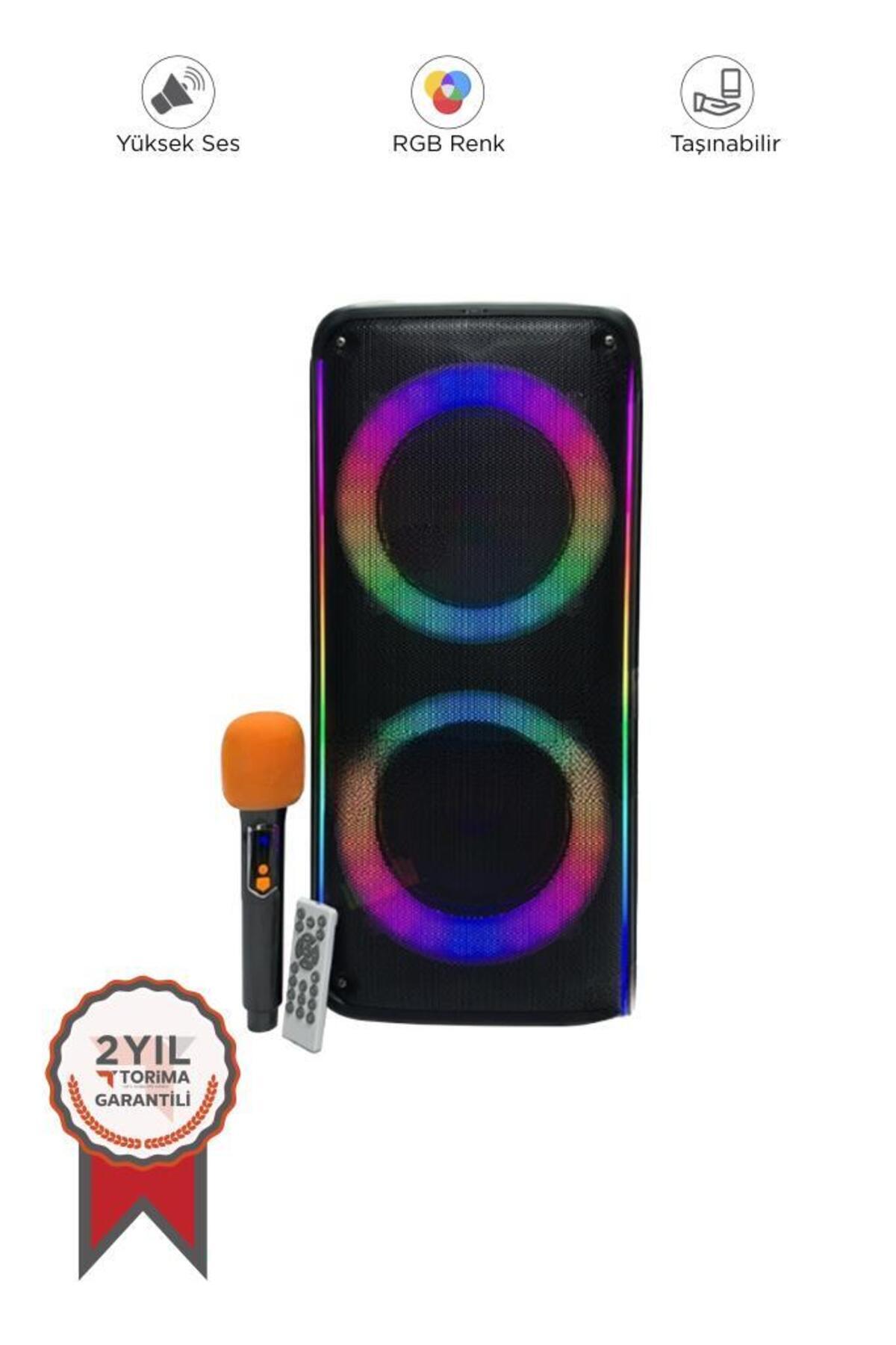 Torima KTS-1909 Mikrofonlu Kumandalı Rgb Ledli 5.0 Bluetooth Hoparlör Karaoke Usb-Tf-Fm Radyo ...