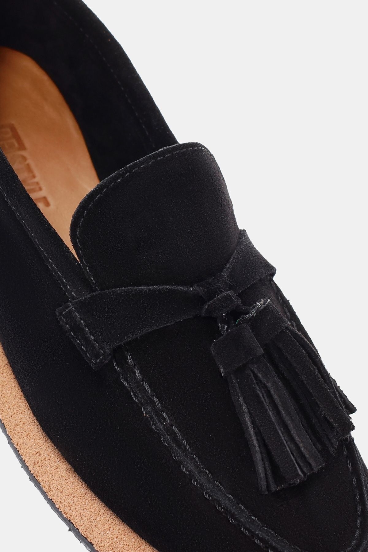 Bestyle Truff Püskül Detaylı Siyah Süet Hakiki Deri Kadın Loafer Fiyatı ...
