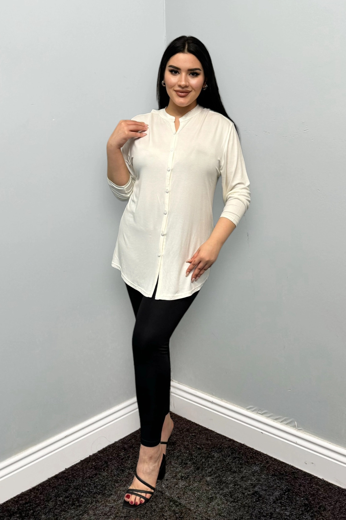 pachie Önü Düğmeli Beyaz Renkli Gömlek (PCG003) Fiyatı, Yorumları ...